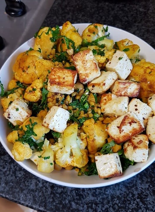 Tumeric Cauliflower w Barley, Chickpeas &Paneer | bunch