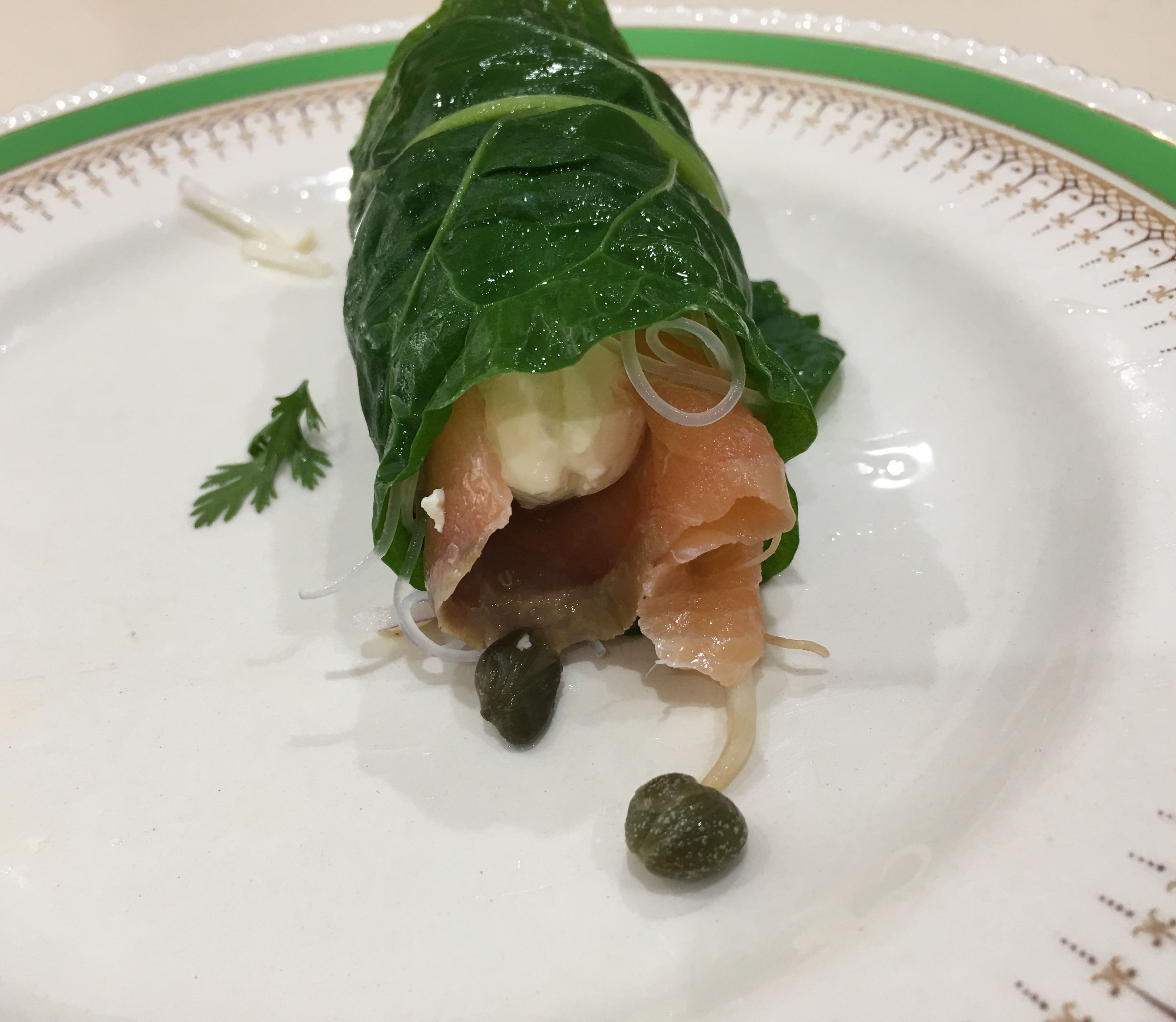 Smoked trout and cream cheese silverbeet roll | bunch