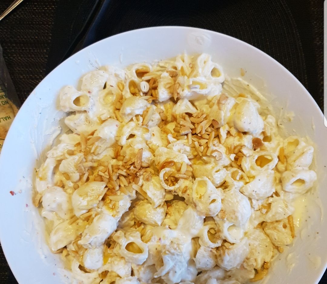 Macarona b laban (pasta in yogurt w roasted nuts) | bunch
