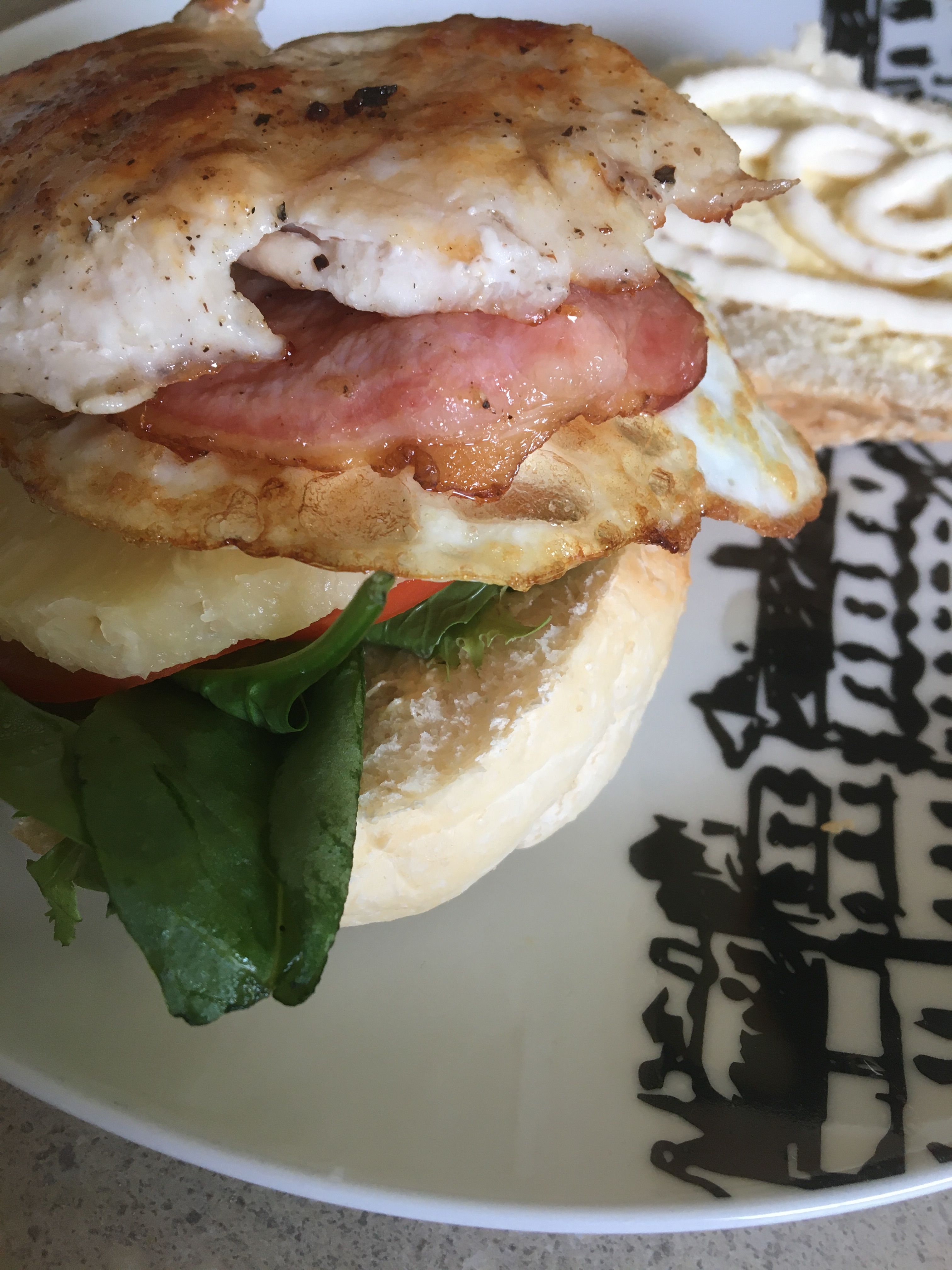 Grilled chicken burger with egg, bacon & pineapple | bunch