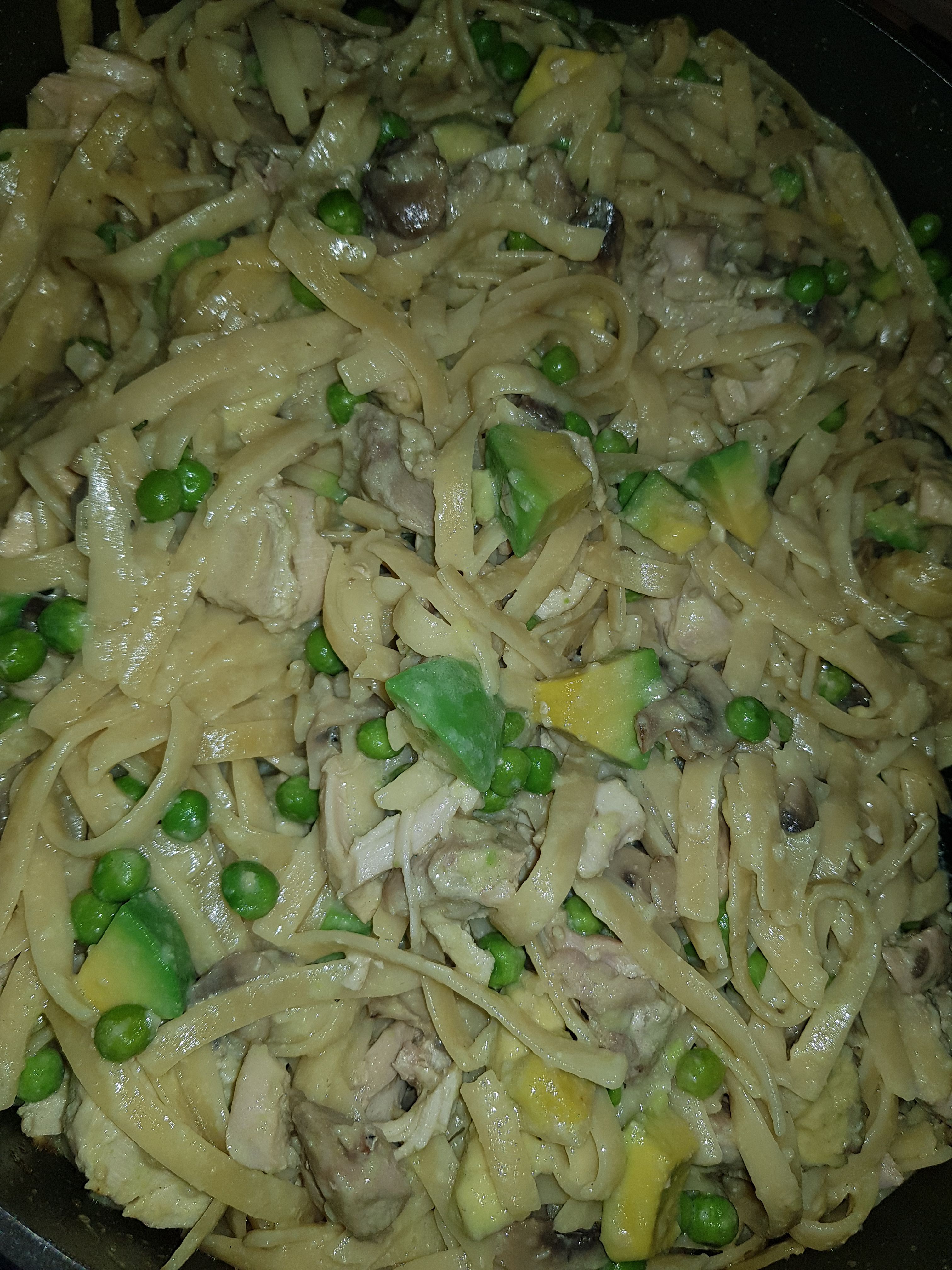 Creamy Chicken, Avocado and Mushroom Pasta | bunch