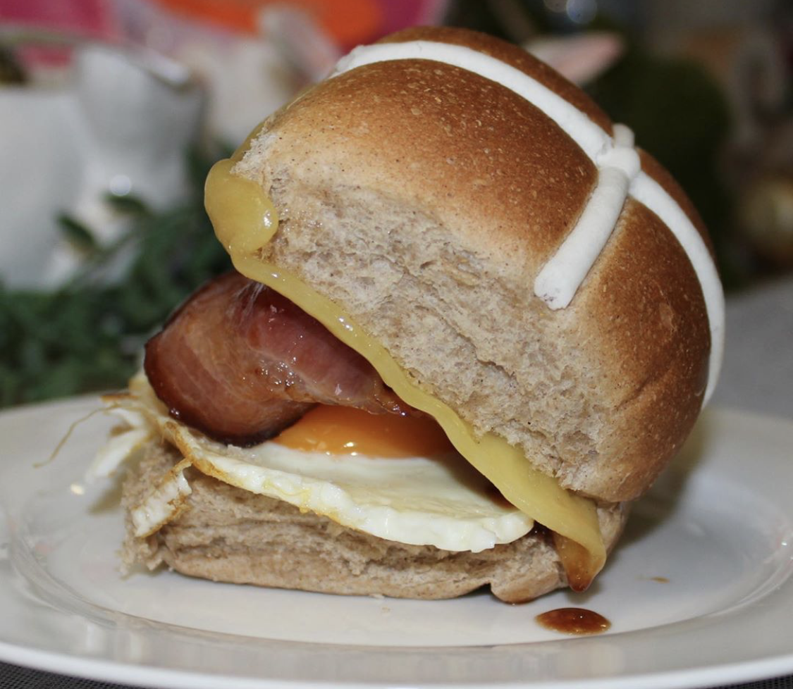 Maple Bacon and Egg Hot Cross Slider | bunch