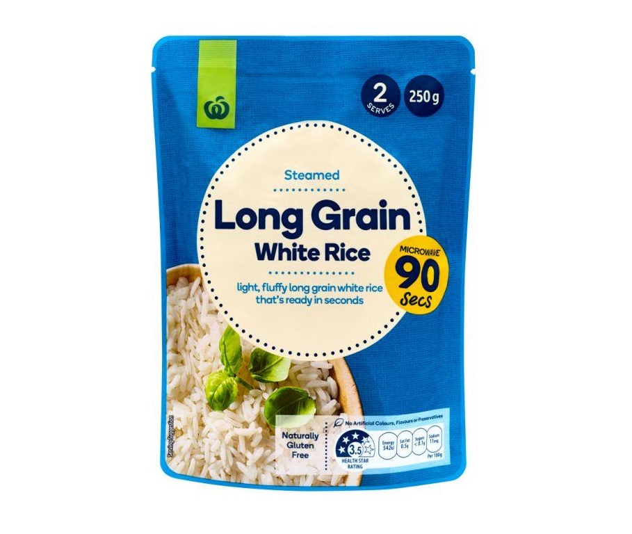 Woolworths Microwave Long Grain White Rice 250g | bunch