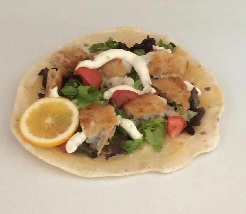 🍋 Crumbed Fish Salad On Naan Bread | bunch
