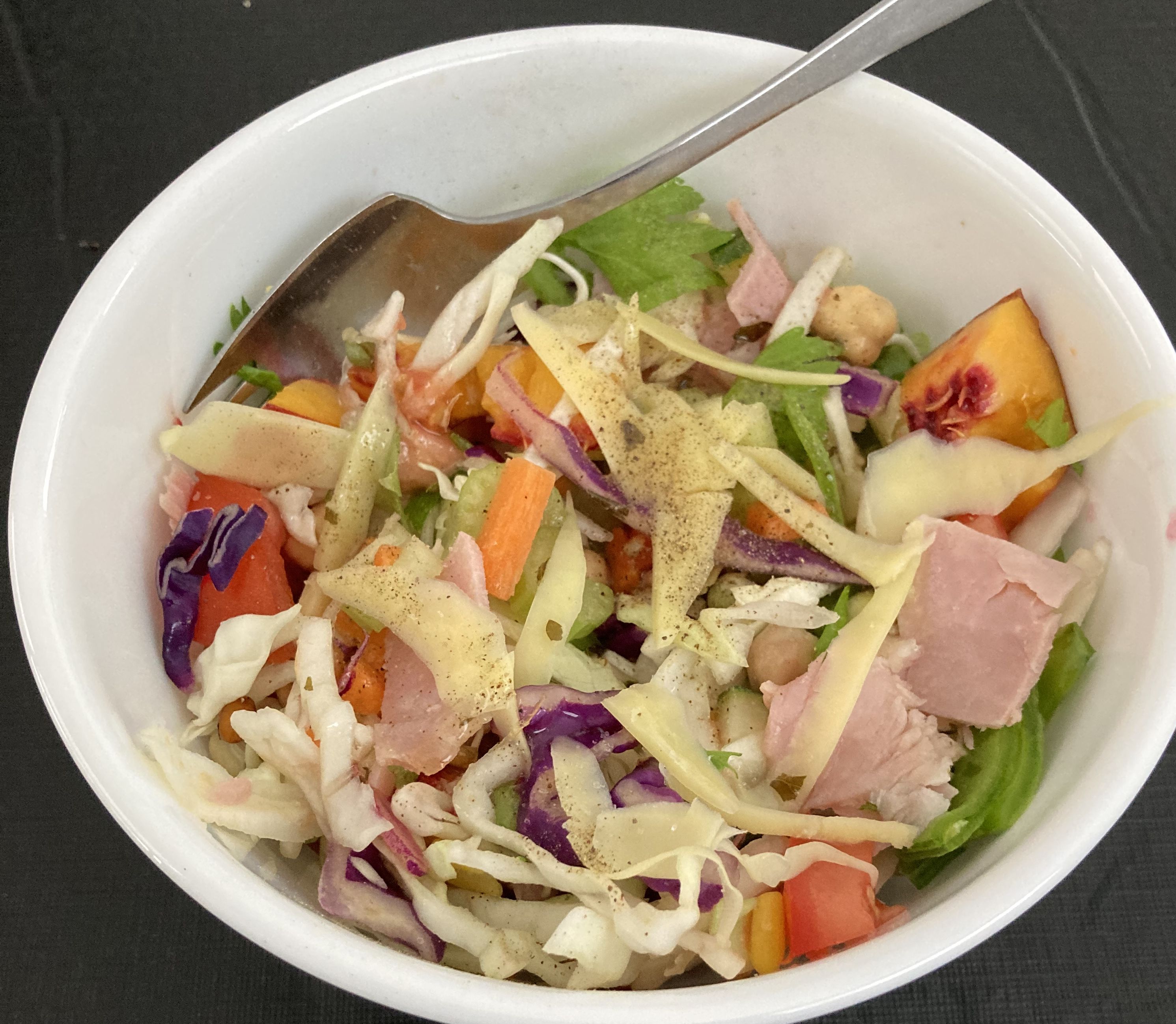 Ham, Nectarine Rainbow Salad | bunch