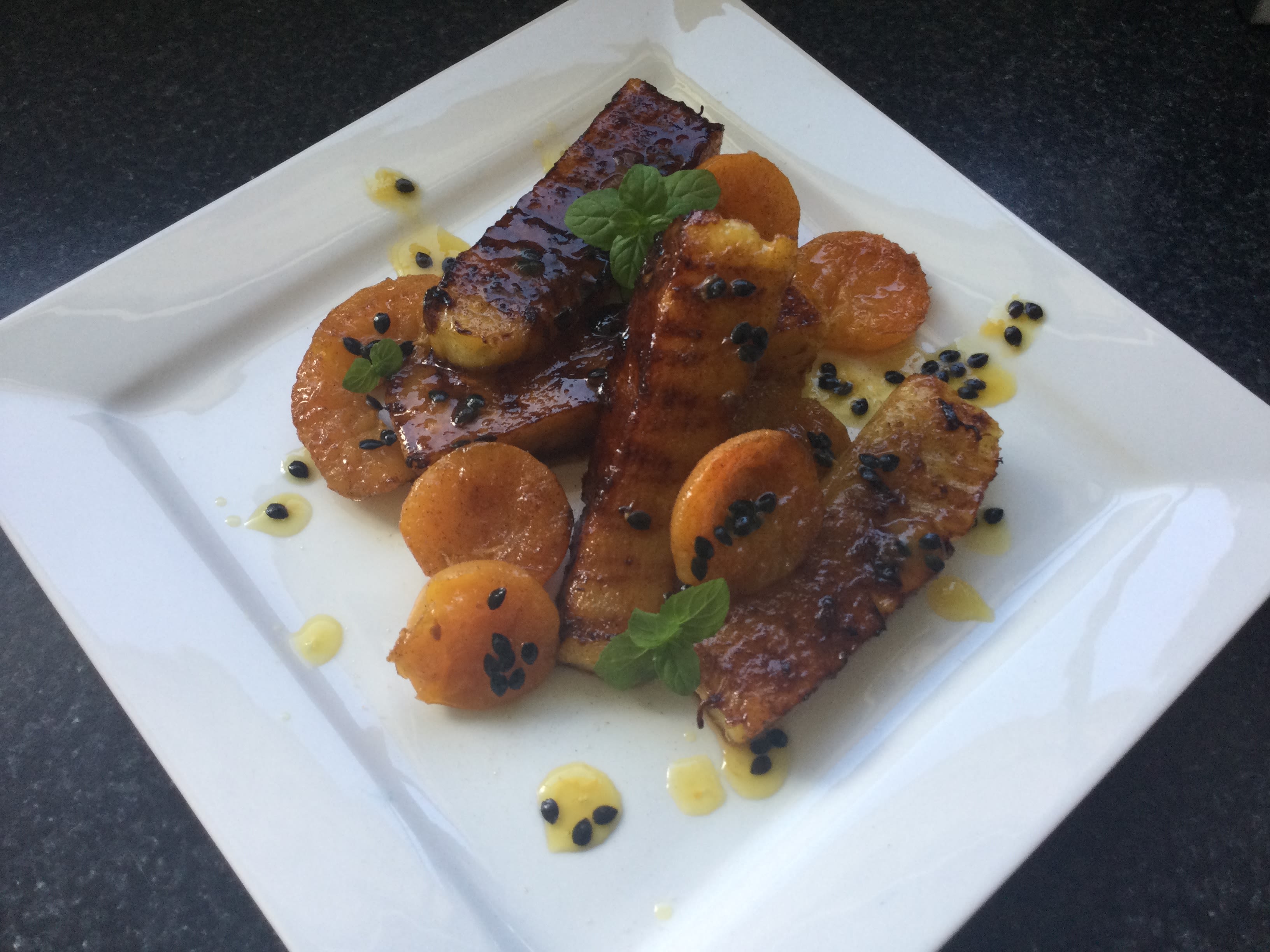 Char Glazed Fruits with Passionfruit | bunch