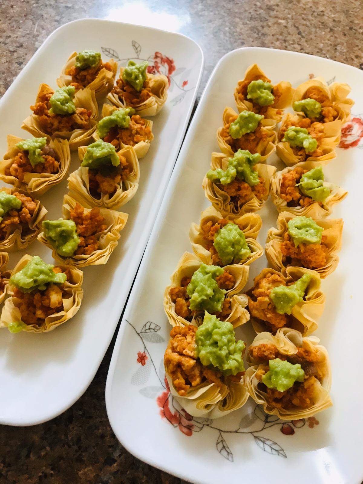 Chicken and avocado in filo cups | bunch