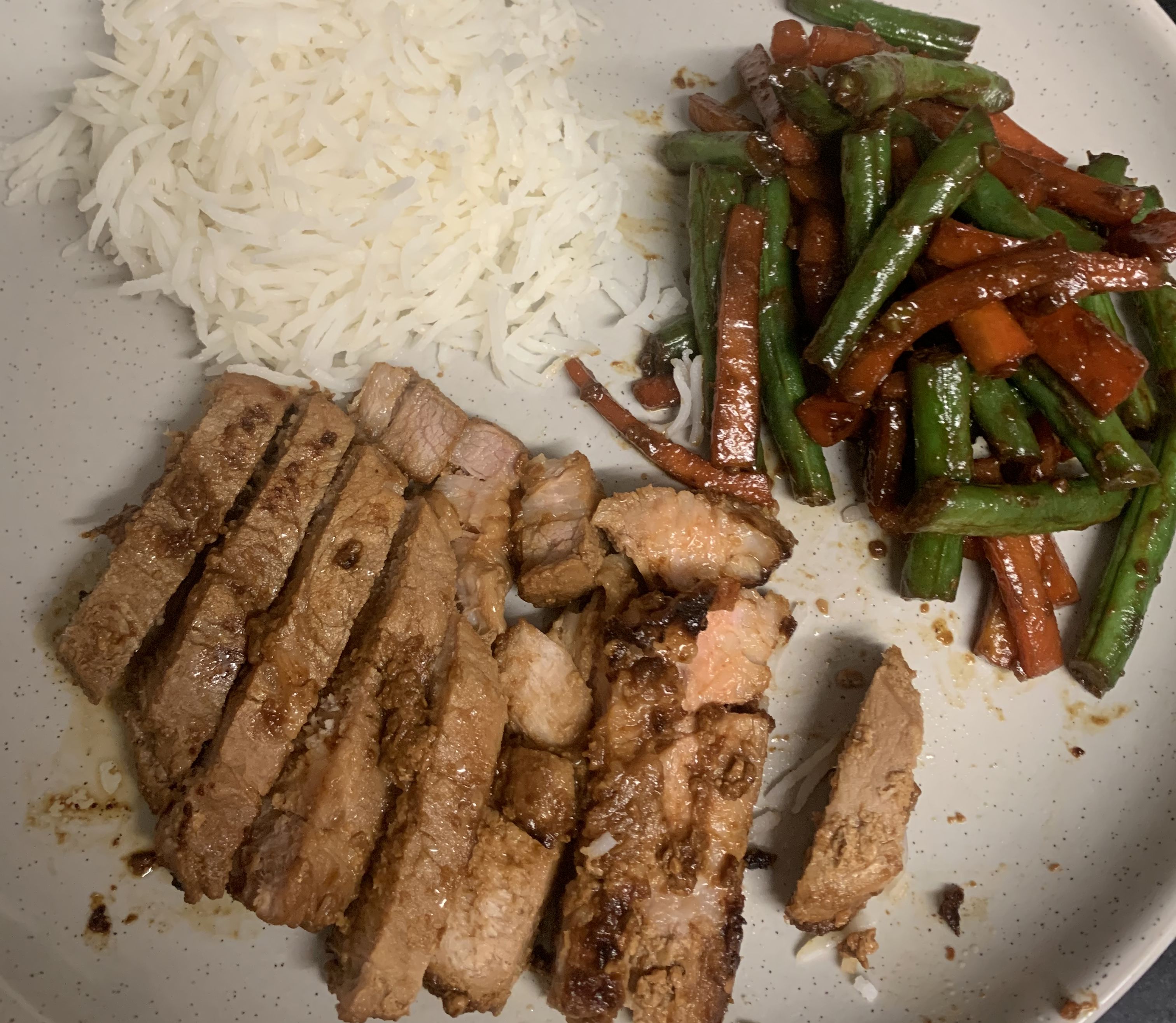 Miso Pork with veg and rice | bunch