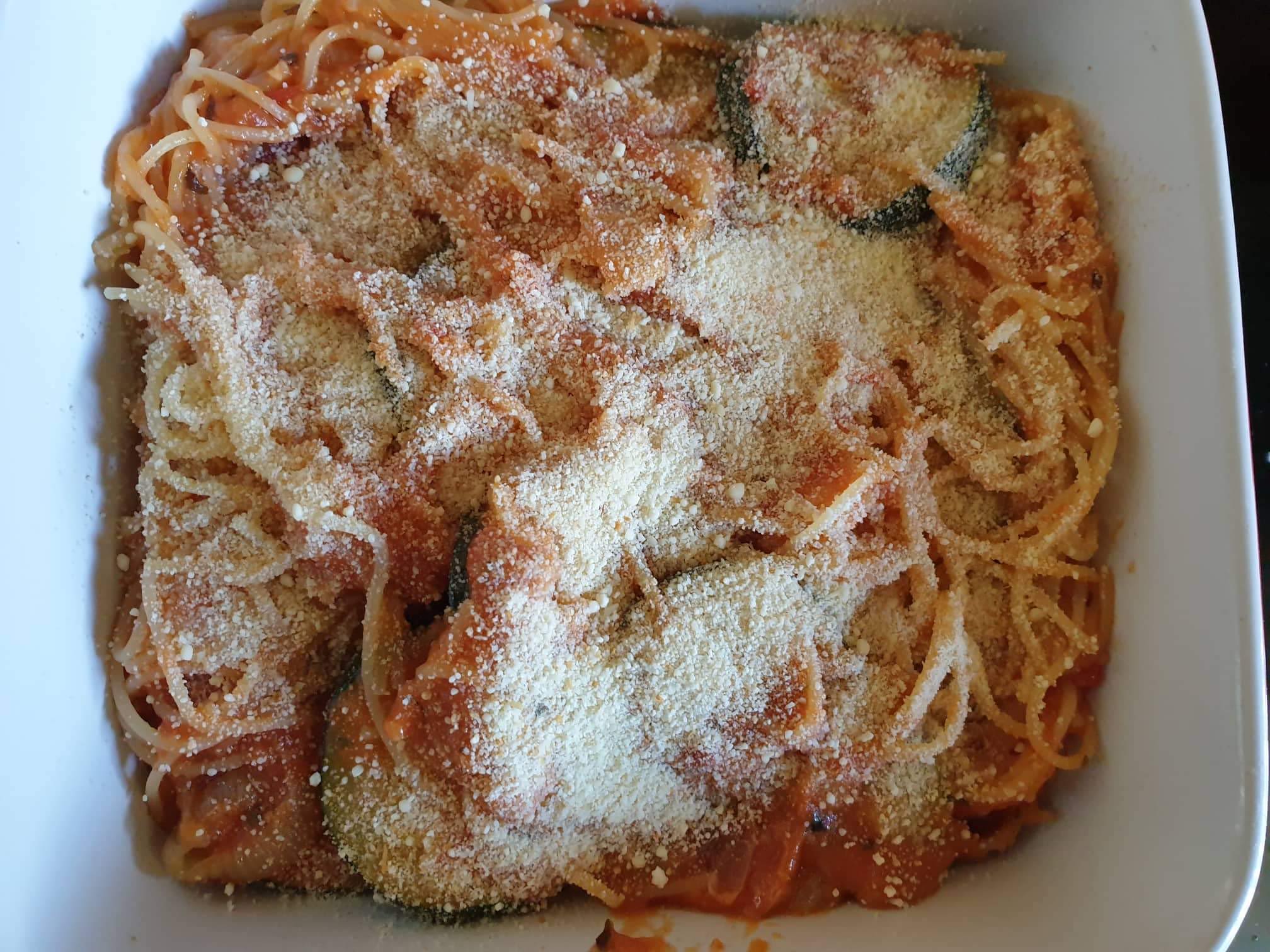 Zucchini bake with Angel hair Pasta | bunch