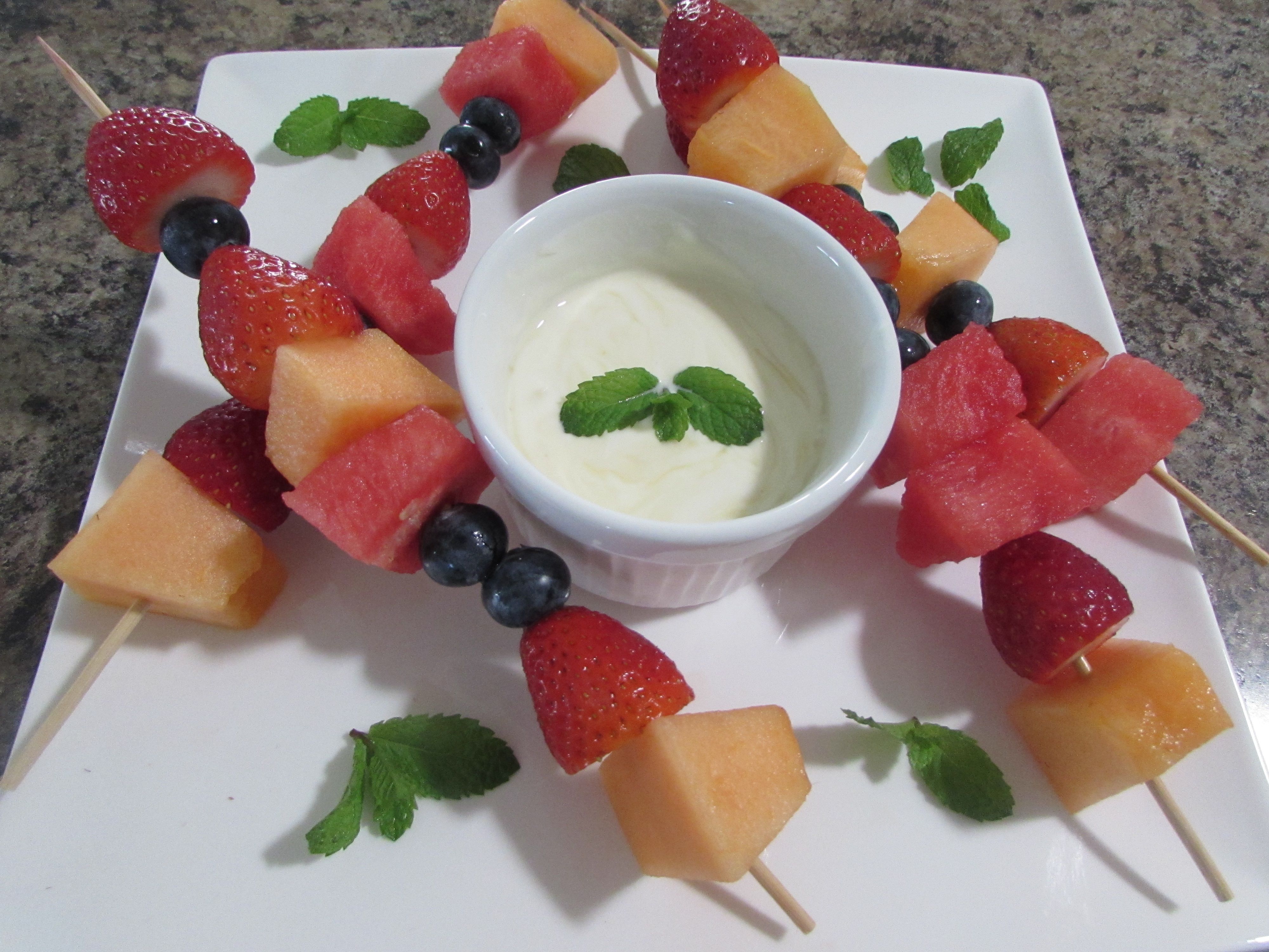 Fruit Skewers with a Yoghurt Dipping Sauce | bunch