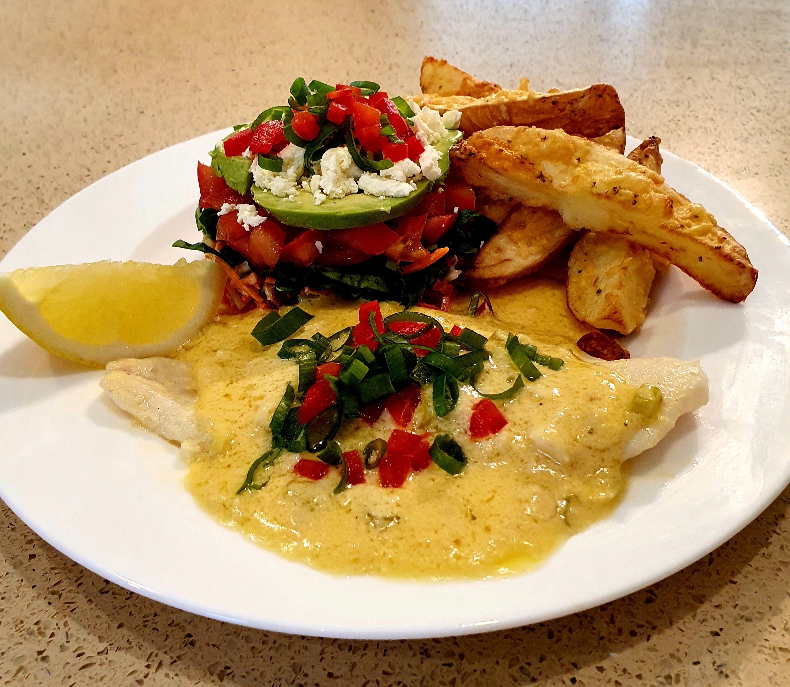 Fish with lemon sauce and parmesan chips | bunch