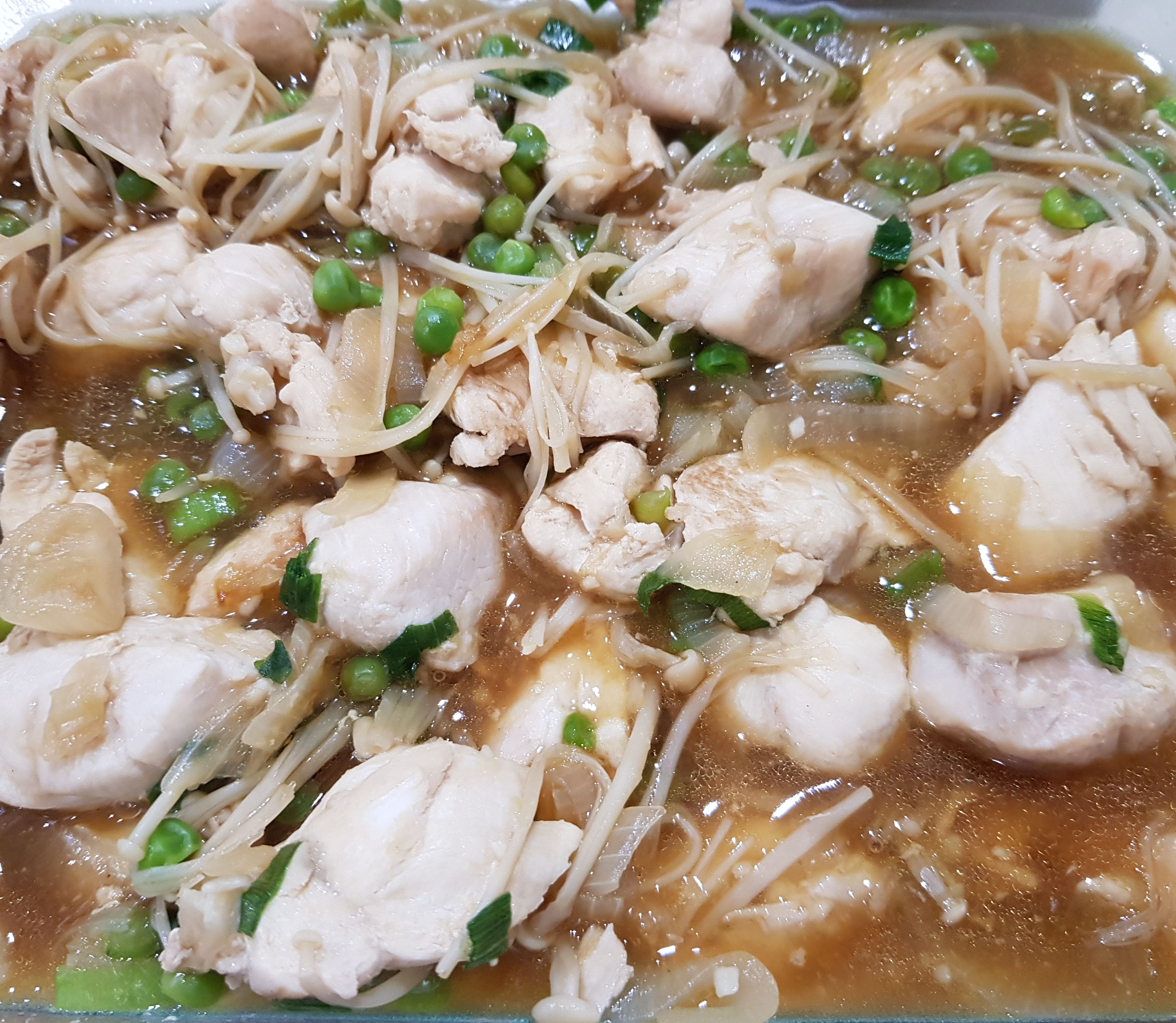 Chicken and enoki mushroom in oyster and ginger sa | bunch