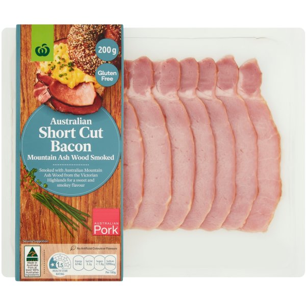 Woolworths Shortcut Australian Bacon 200g | bunch