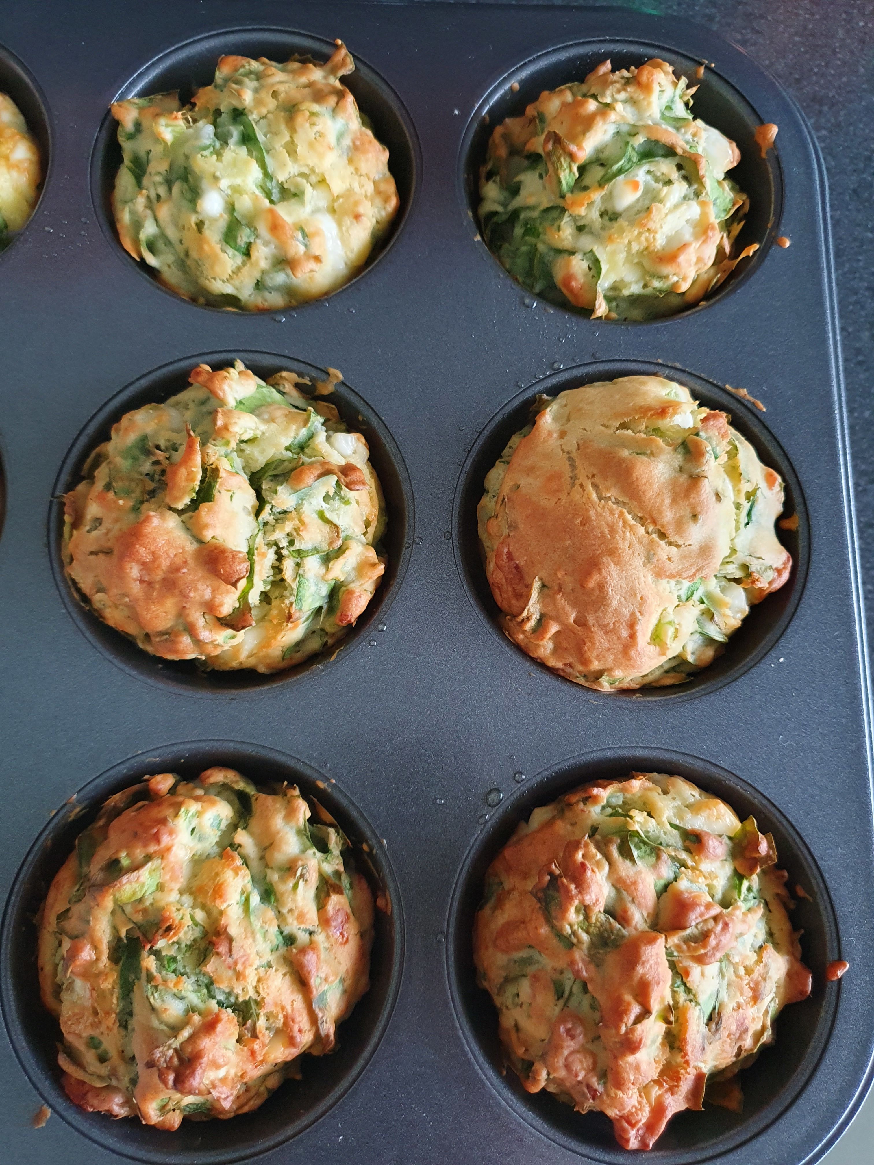 Spinach and feta savoury muffins | bunch