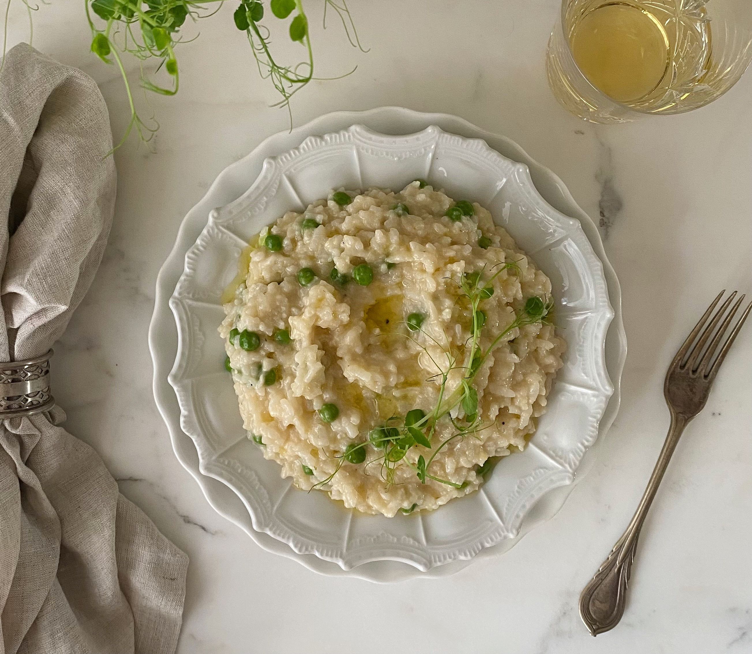 Baked pea risotto | bunch