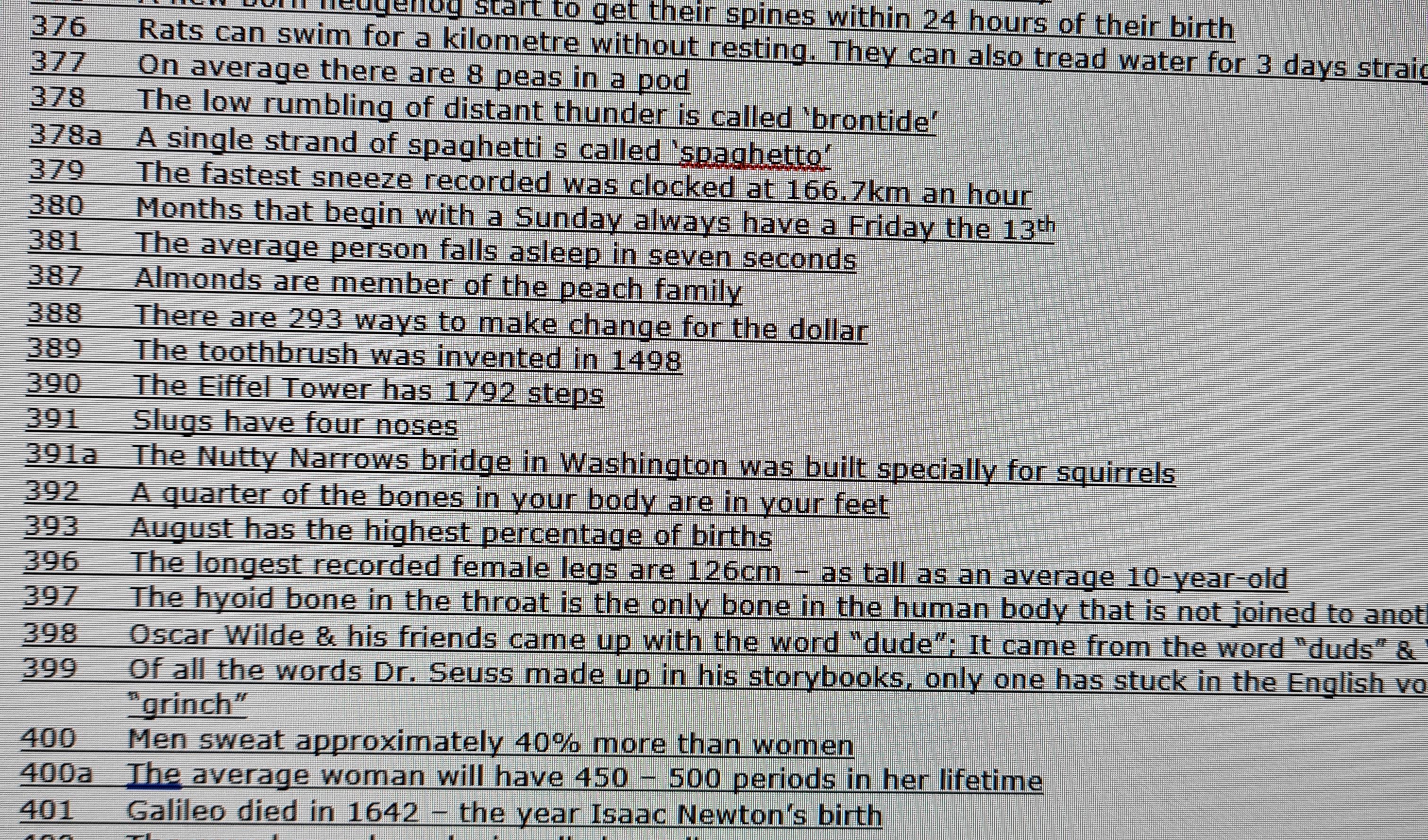 Fun Facts | bunch