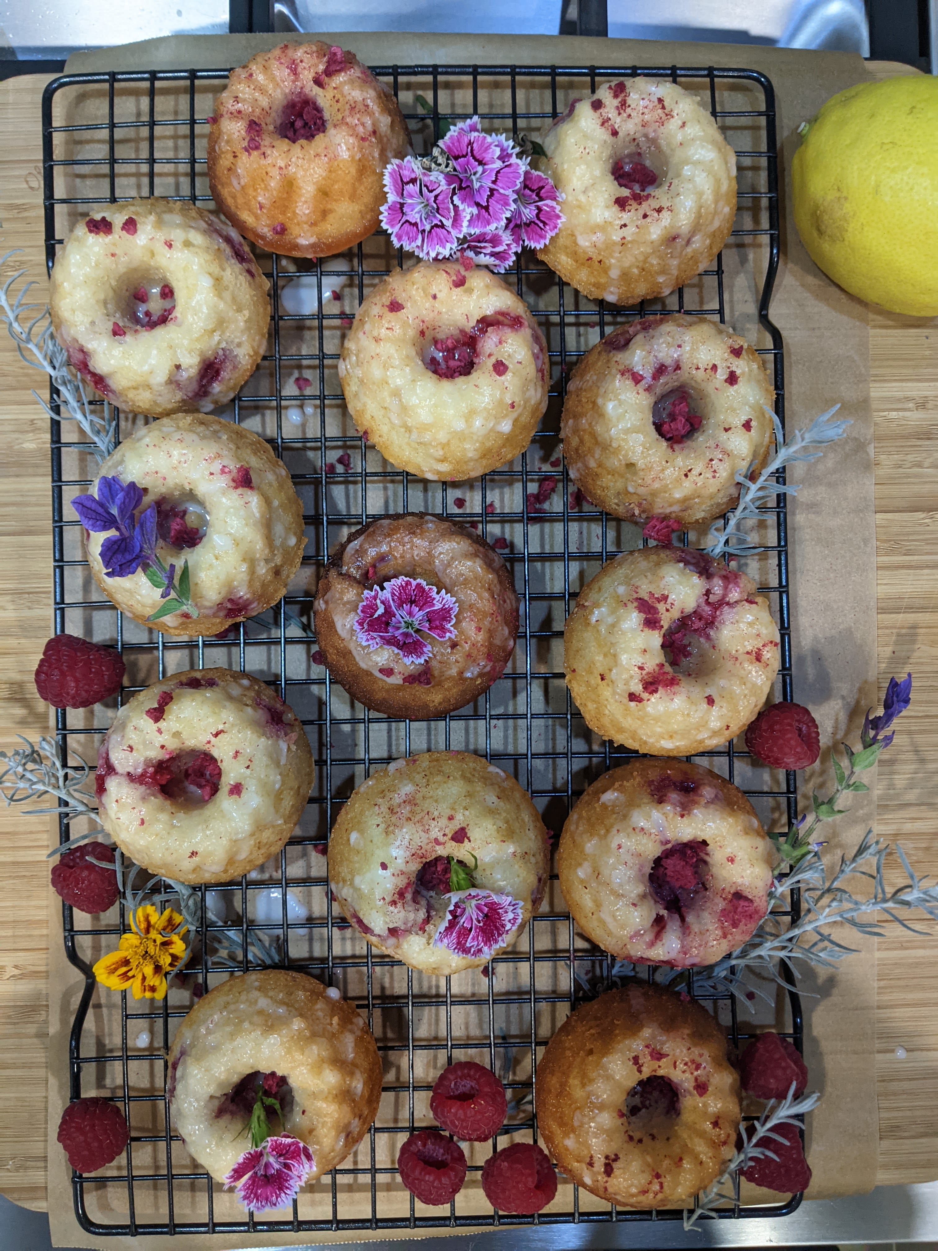 Lemon Raspberry bundts | bunch