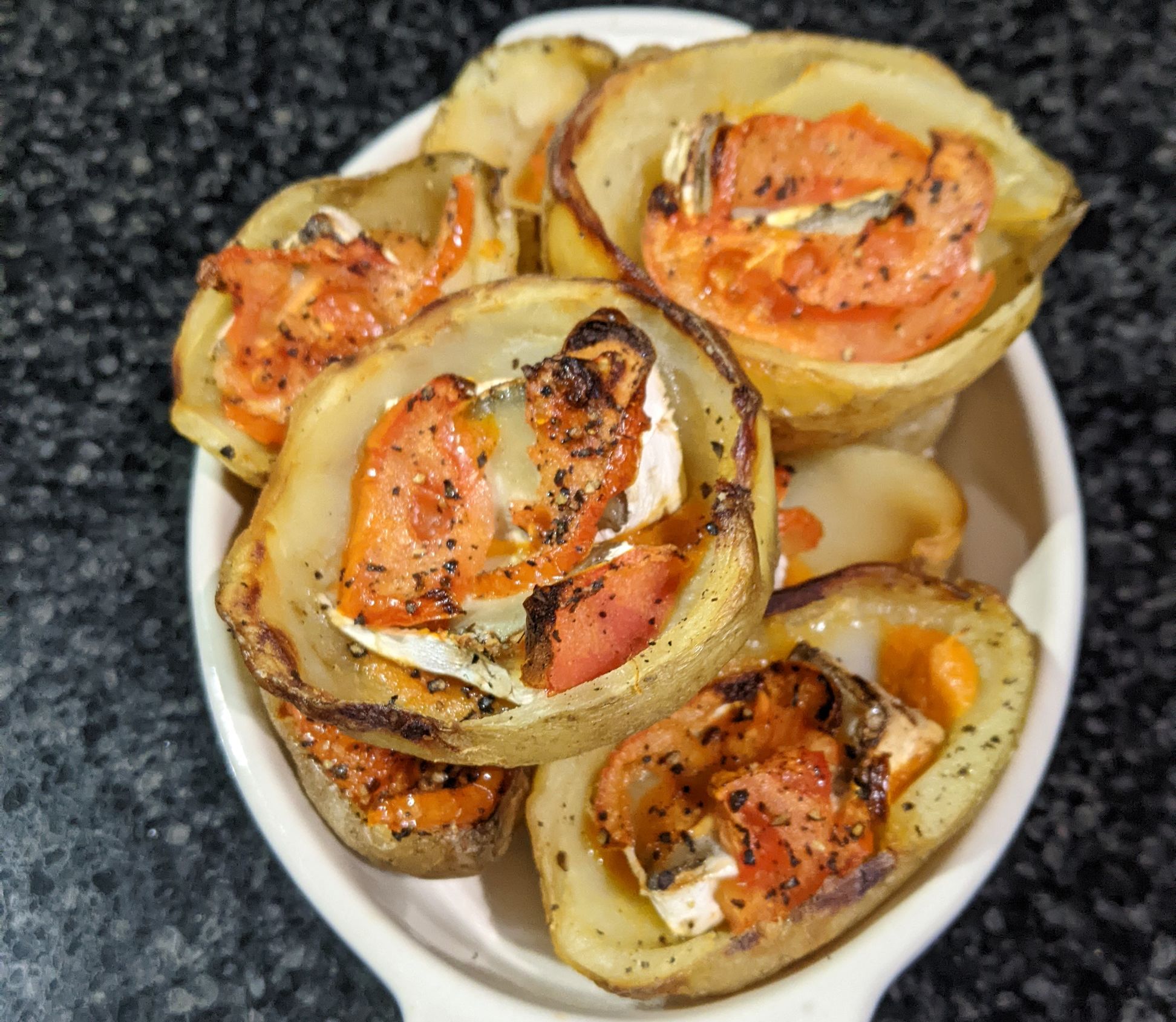 Camembert loaded potato skins | bunch