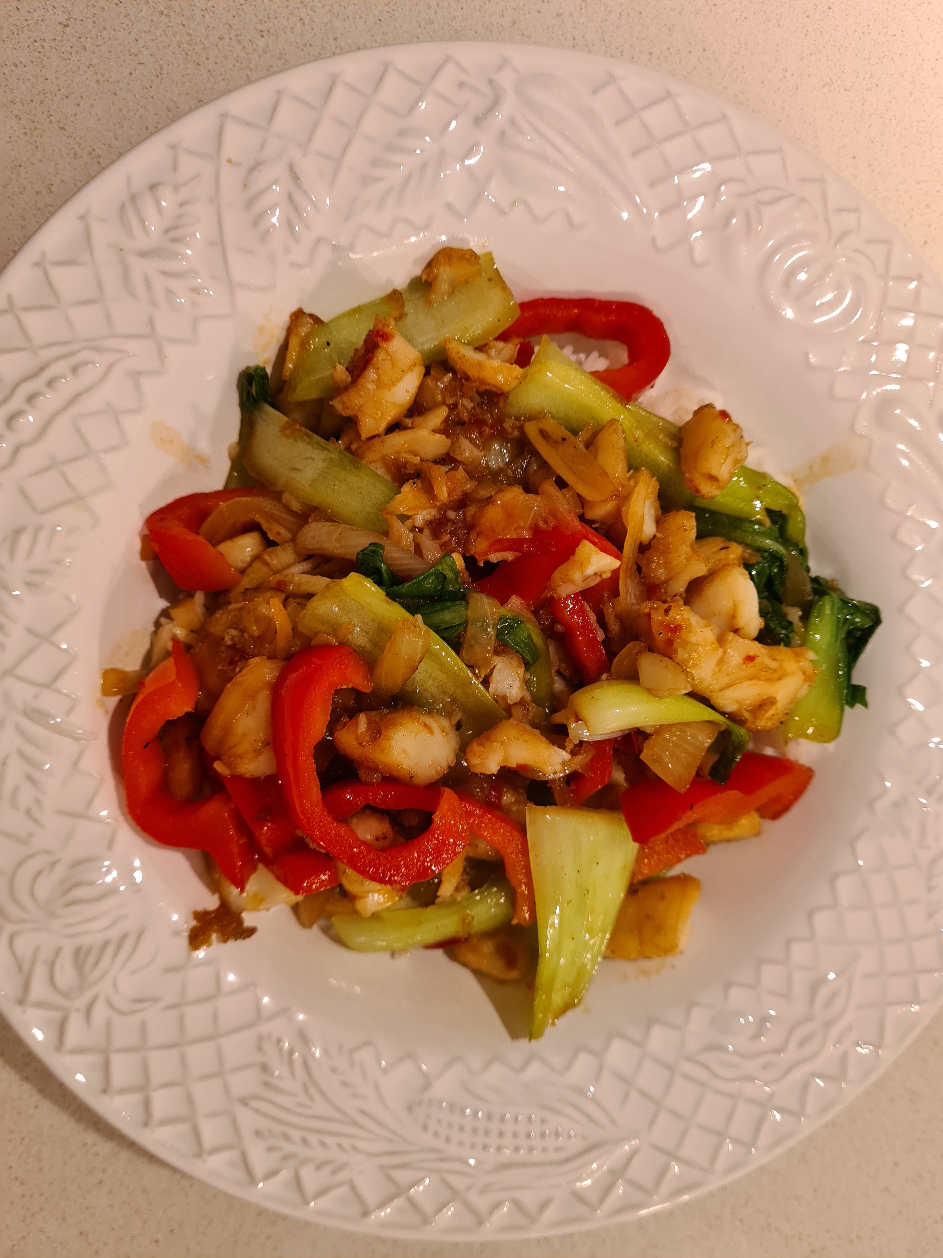 Chilli Jam Fish Stirfry and Rice | bunch