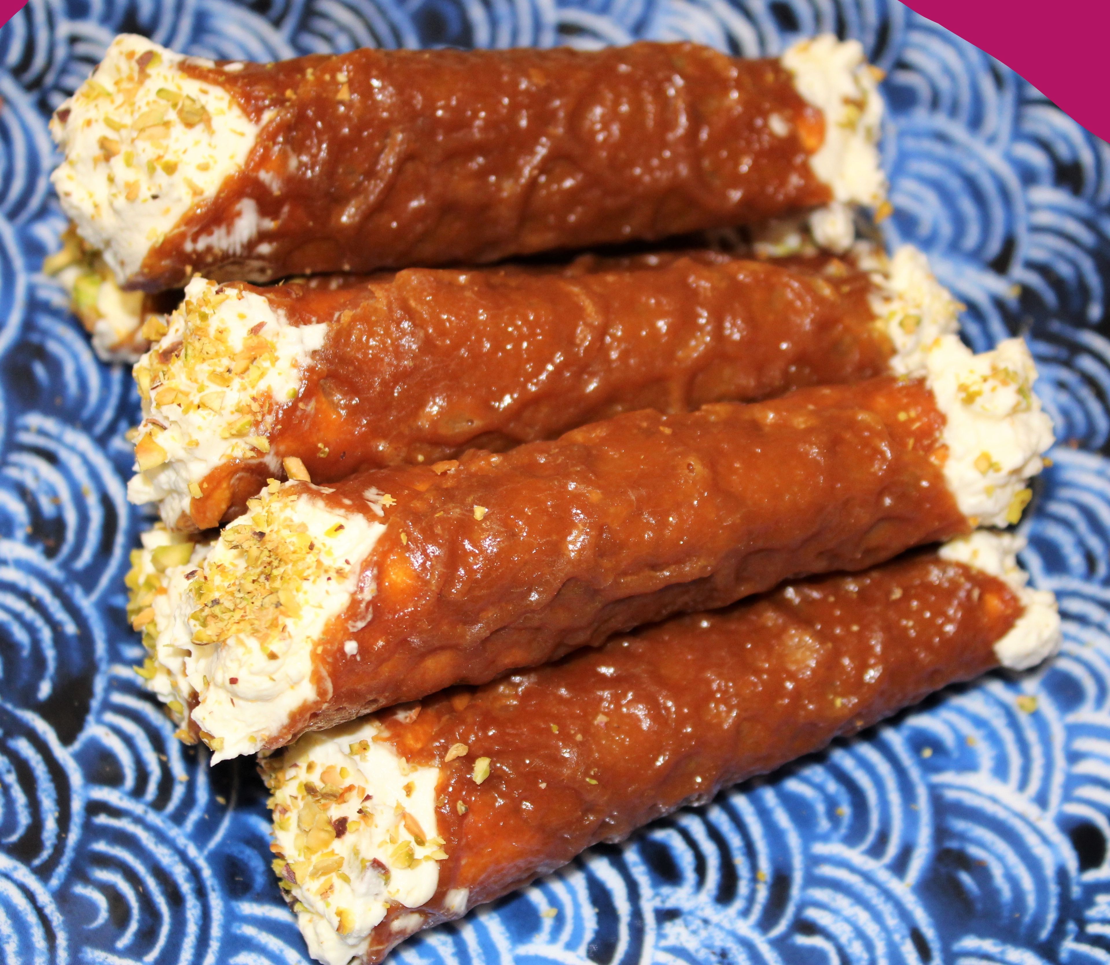 Pistachio Orange Cream Brandy Snaps | bunch