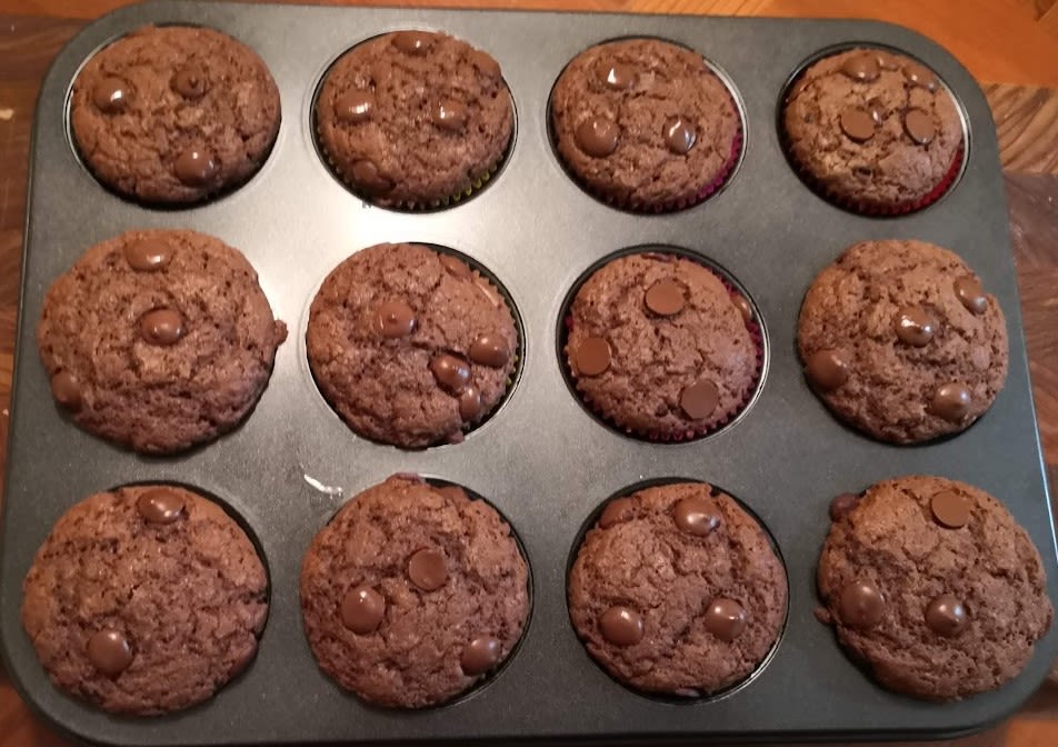 Double Choc Coconut Pudding Muffins | bunch