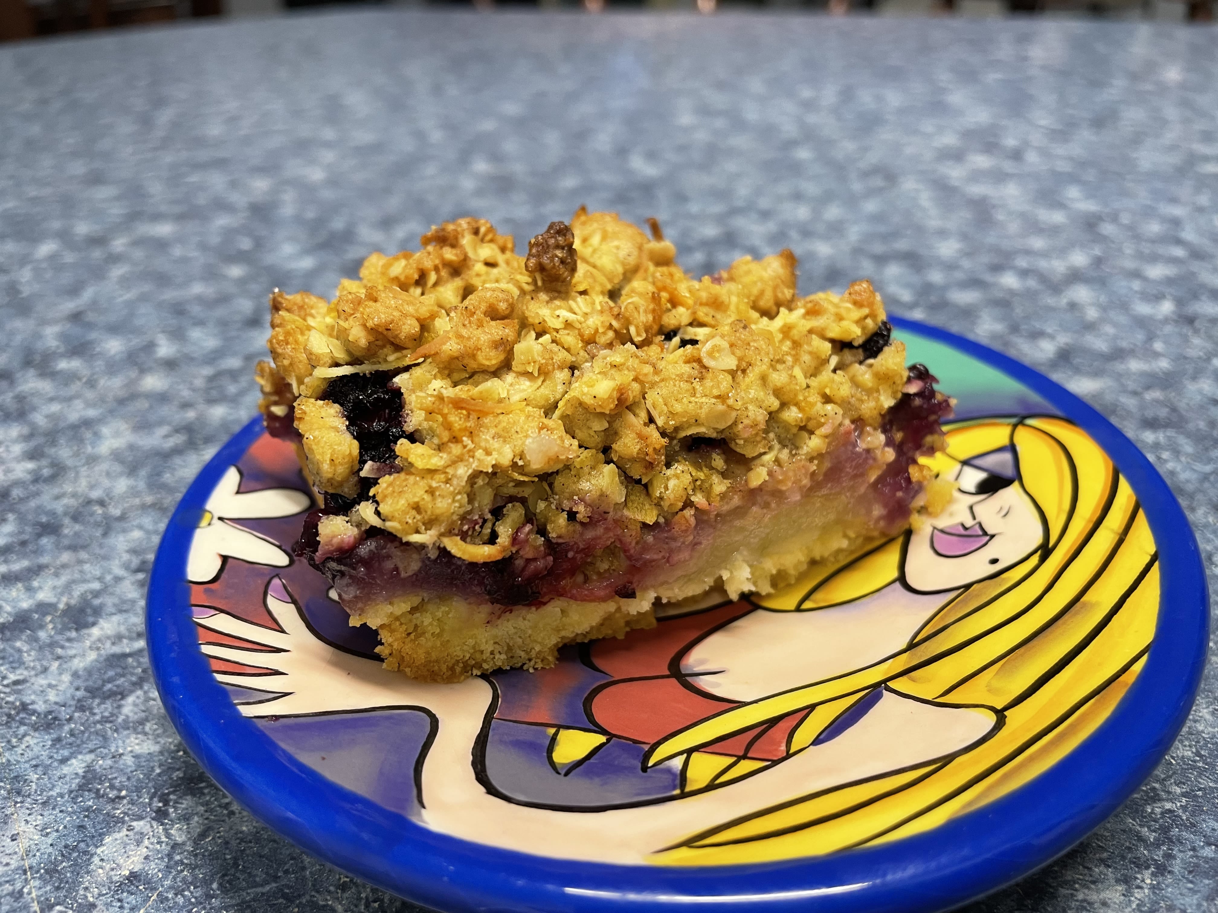 Apple and Mulberry Crumble Slice | bunch