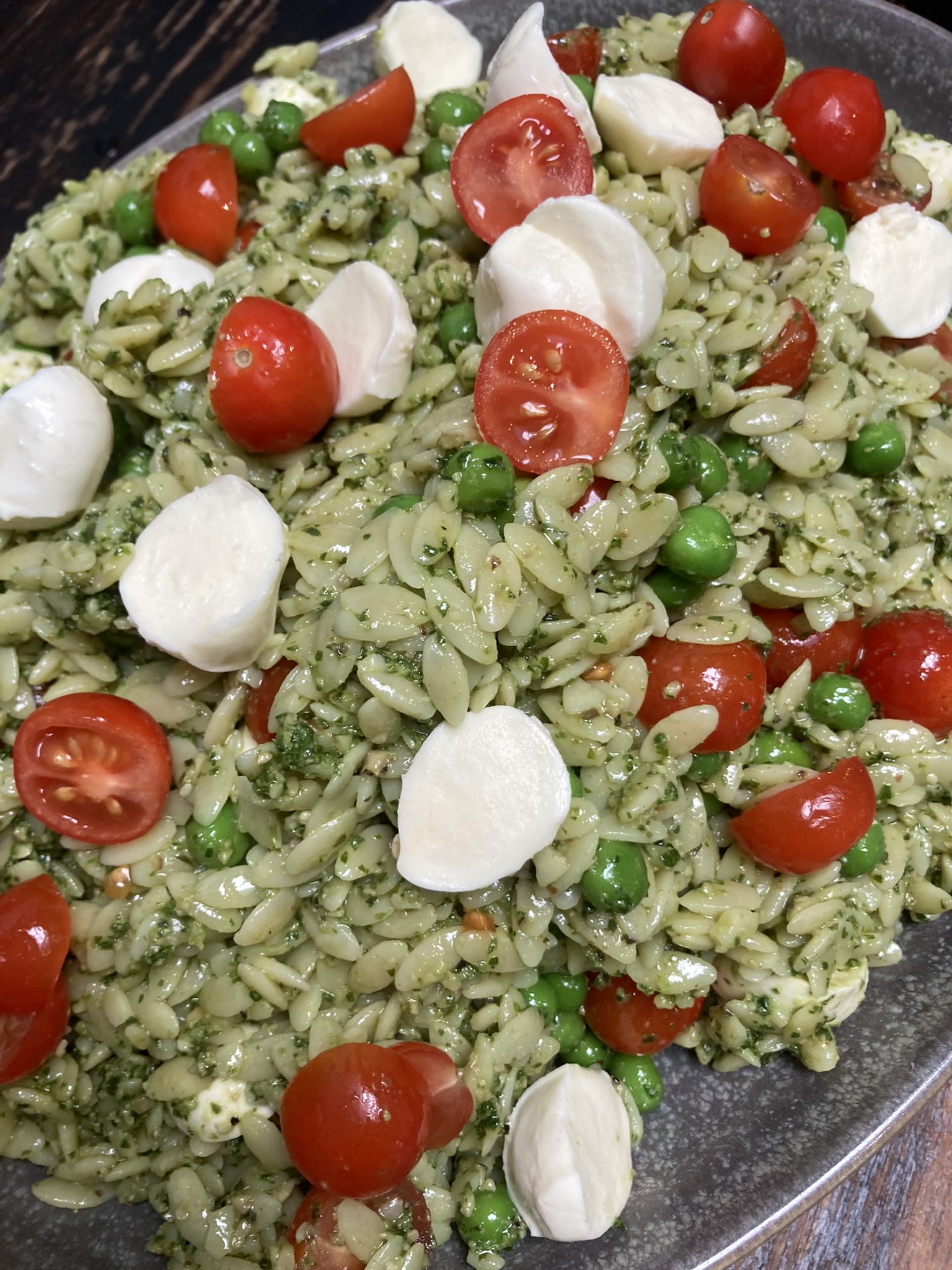Pesto Risoni Salad with Bocconcini and Tomatoes | bunch