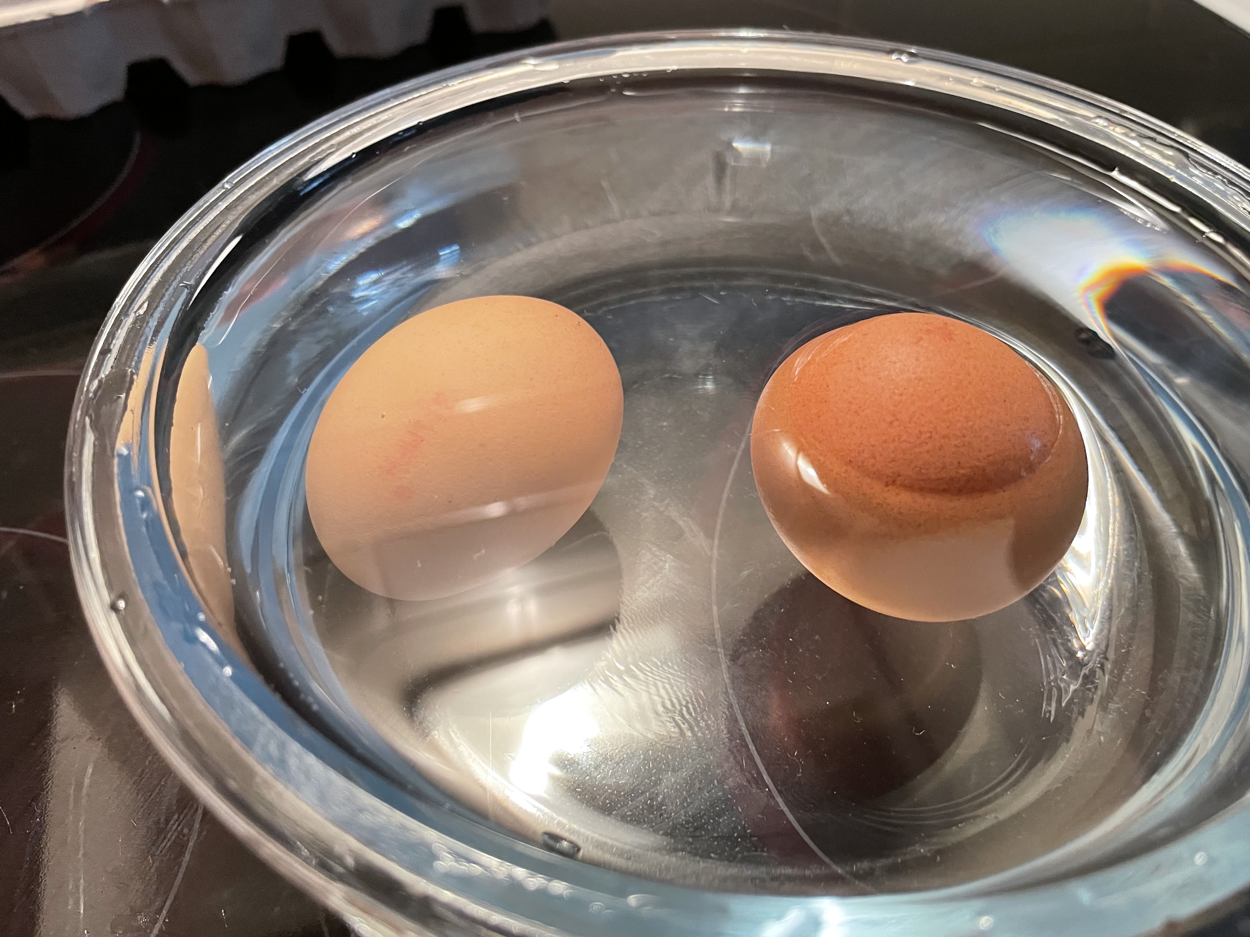 Determining the freshness of eggs. | bunch