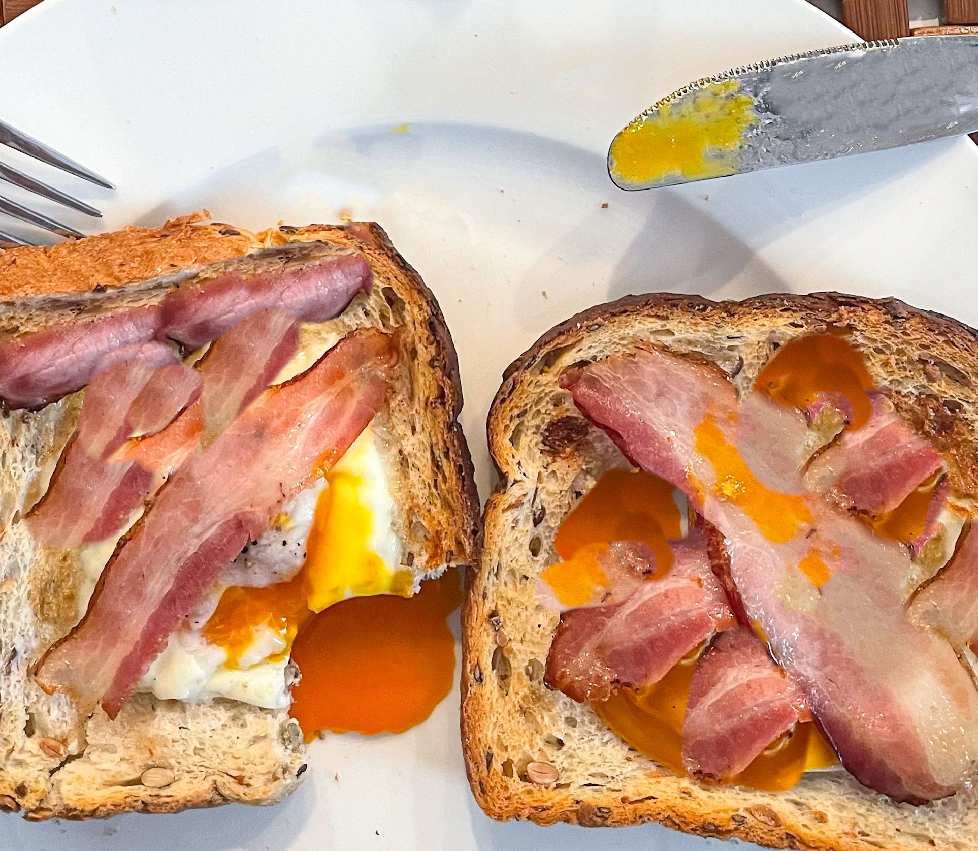 Air Fryer Toast, Eggs & Bacon | bunch