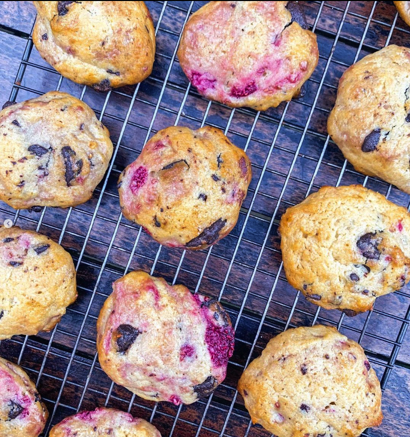 Raspberry & Dark Chocolate Biscuits | bunch