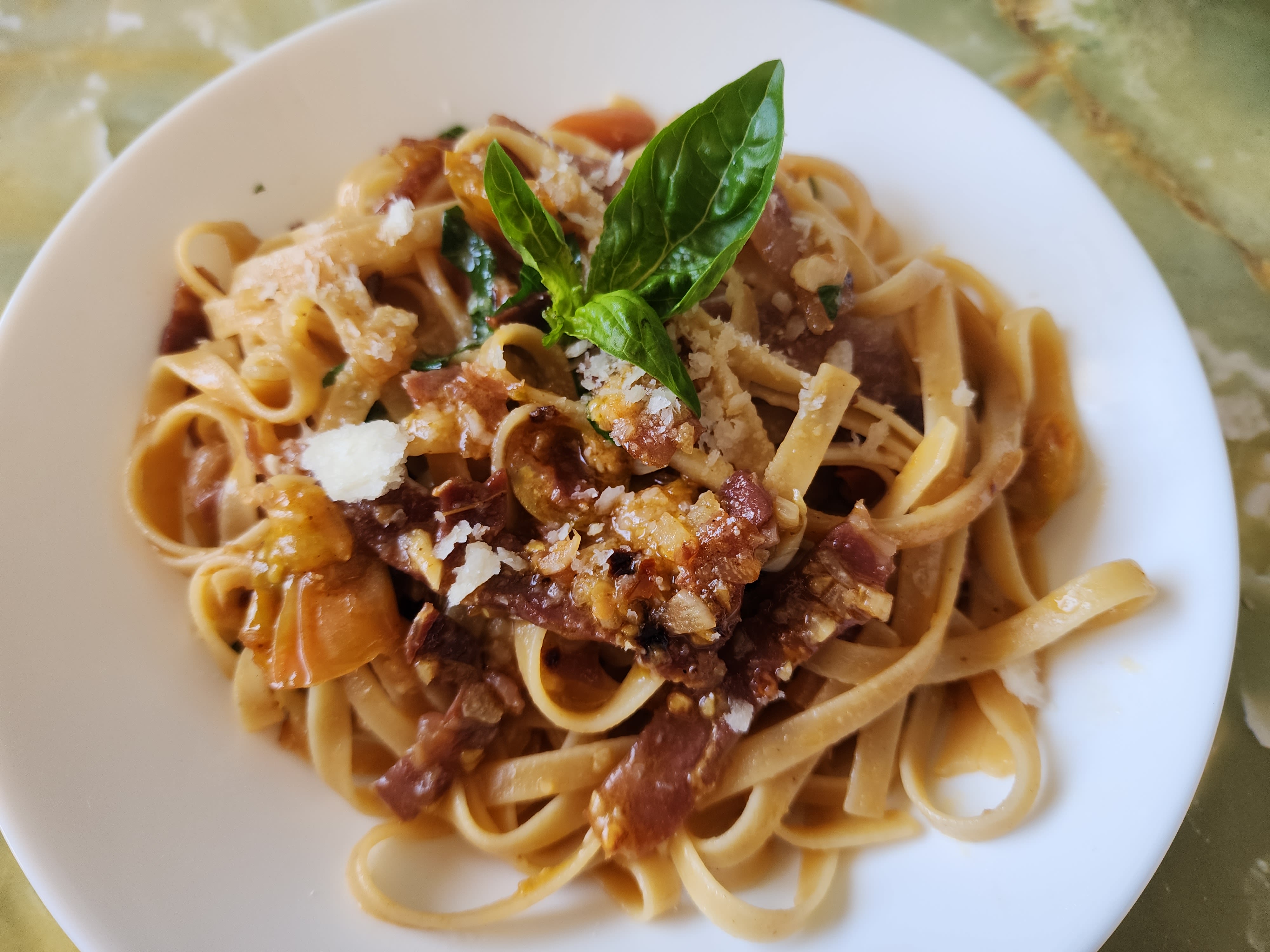 Bacon Fettucini for one | bunch