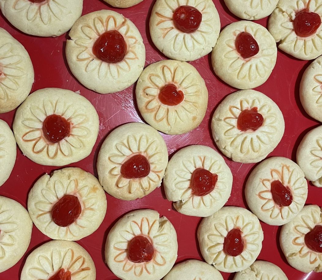 Custard cherry biscuits | bunch