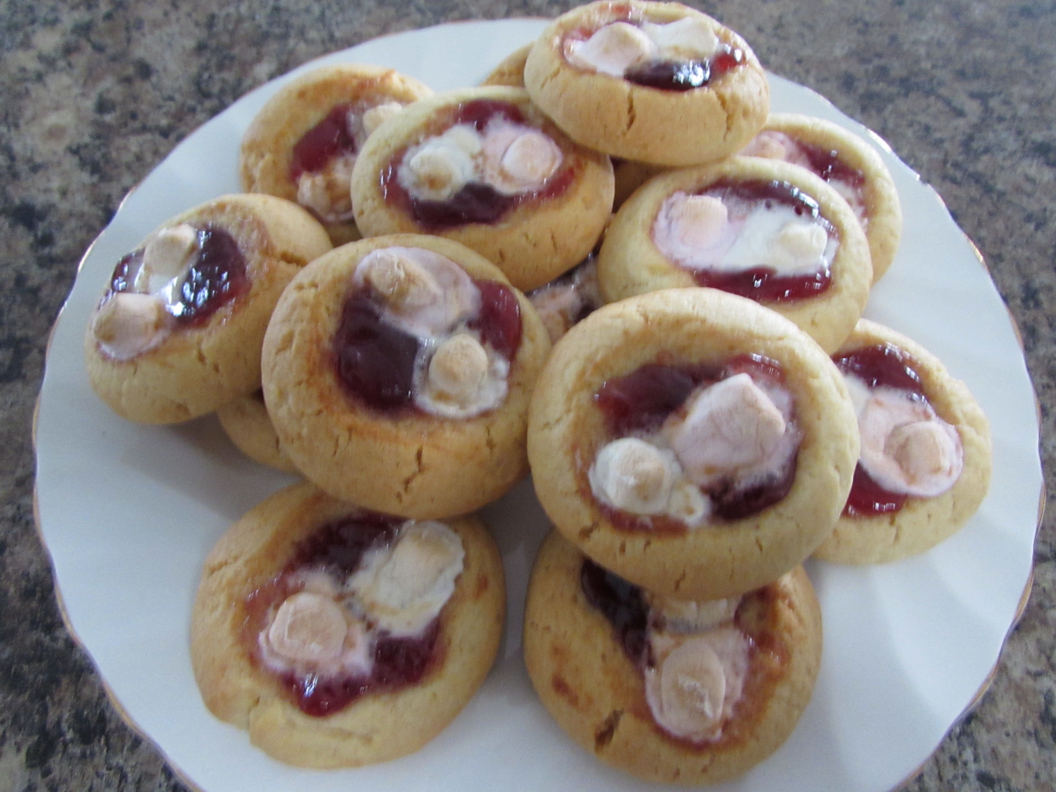 Marshmallow Jam Drop Biscuits | bunch