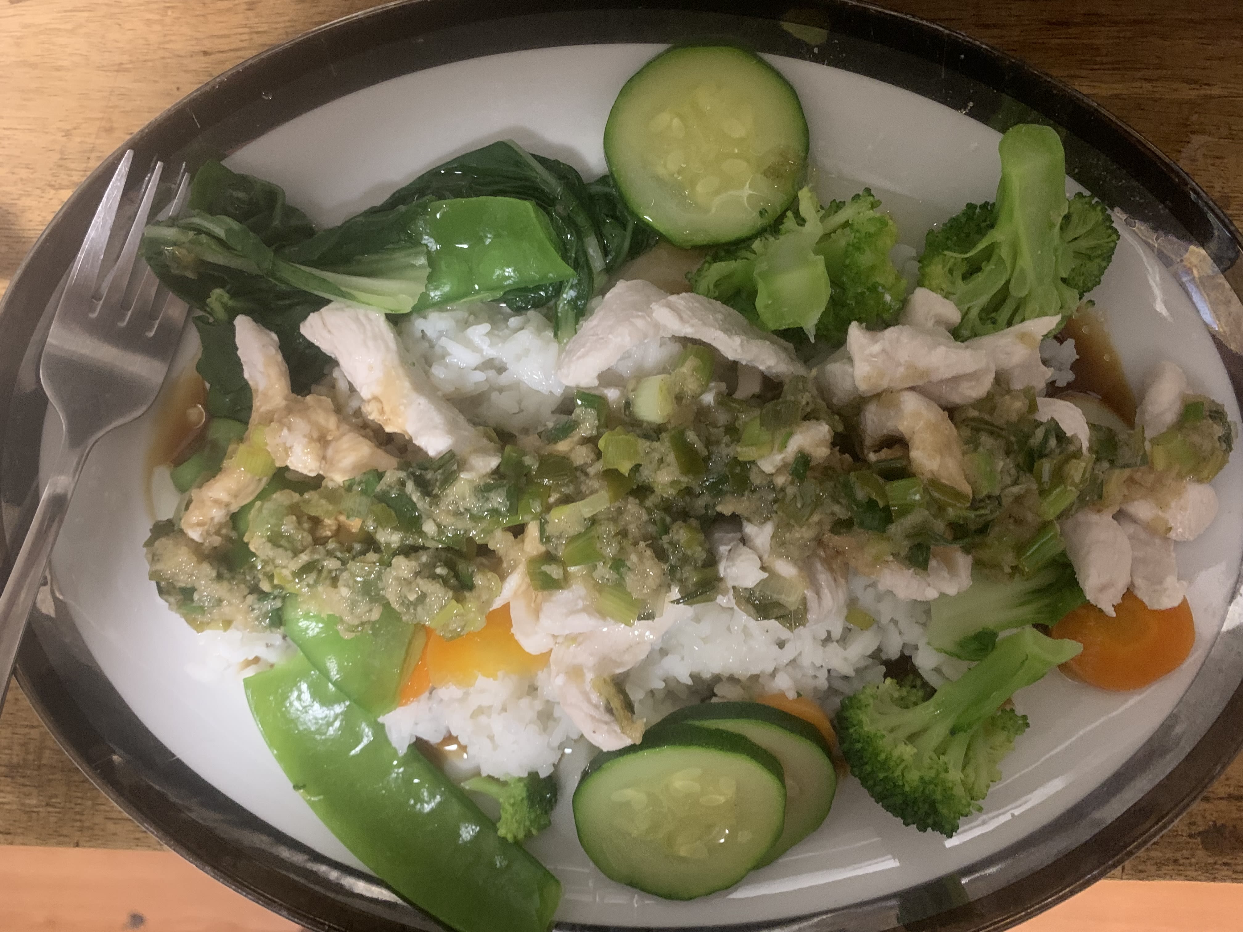 Ginger & shallot steamed chicken & rice | bunch