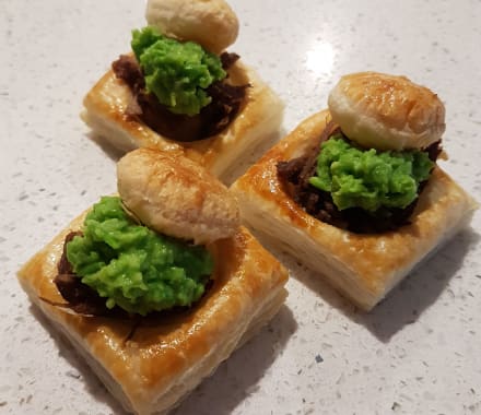 Mini Pastry Shells with Lamb and Mushy Peas | bunch