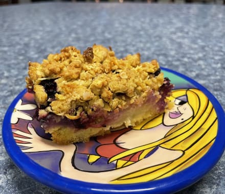 Apple and Mulberry Crumble Slice | bunch