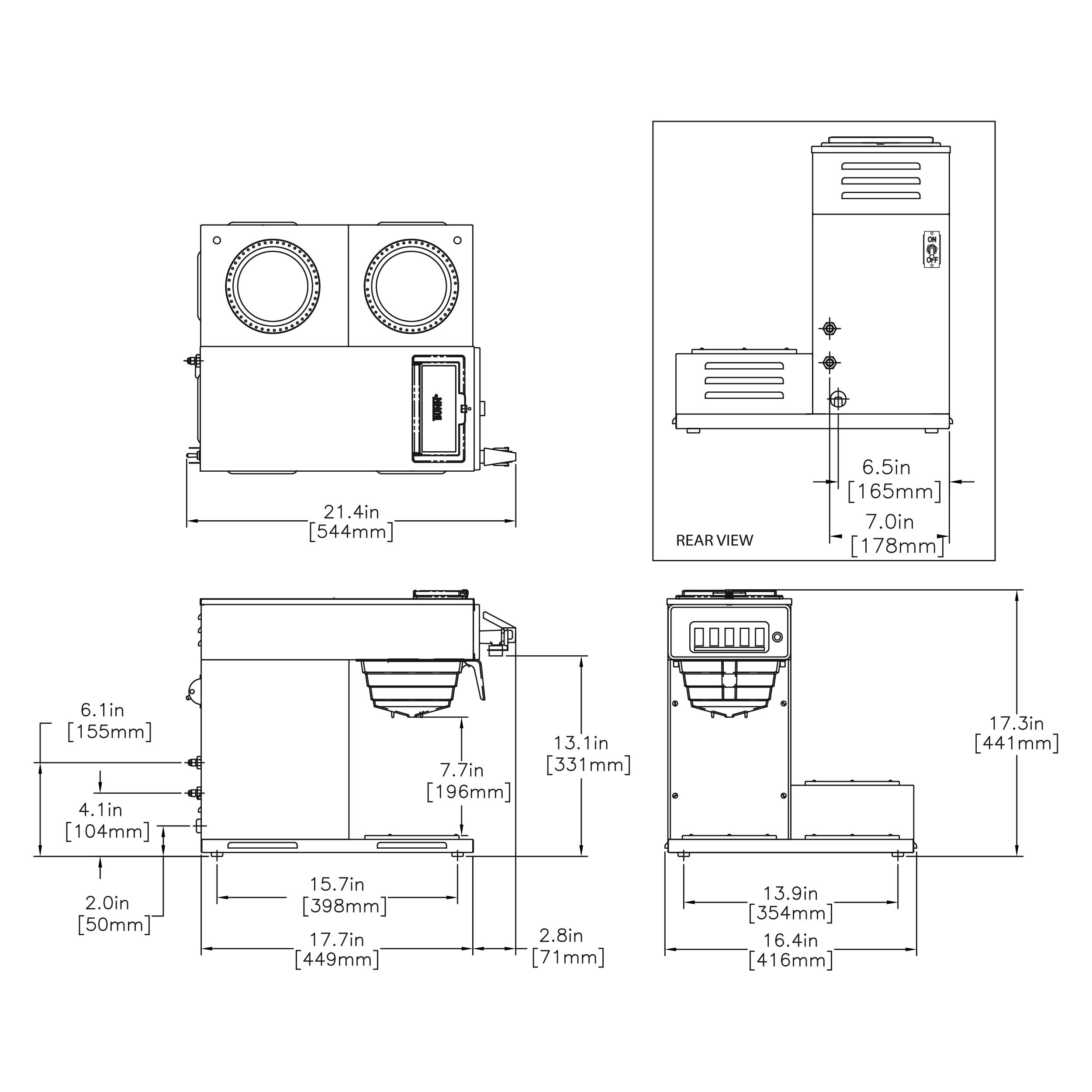 CWTF15-3, Plastic Funnel (3 Lower Warmers) - Coffee - BUNN Commercial Site