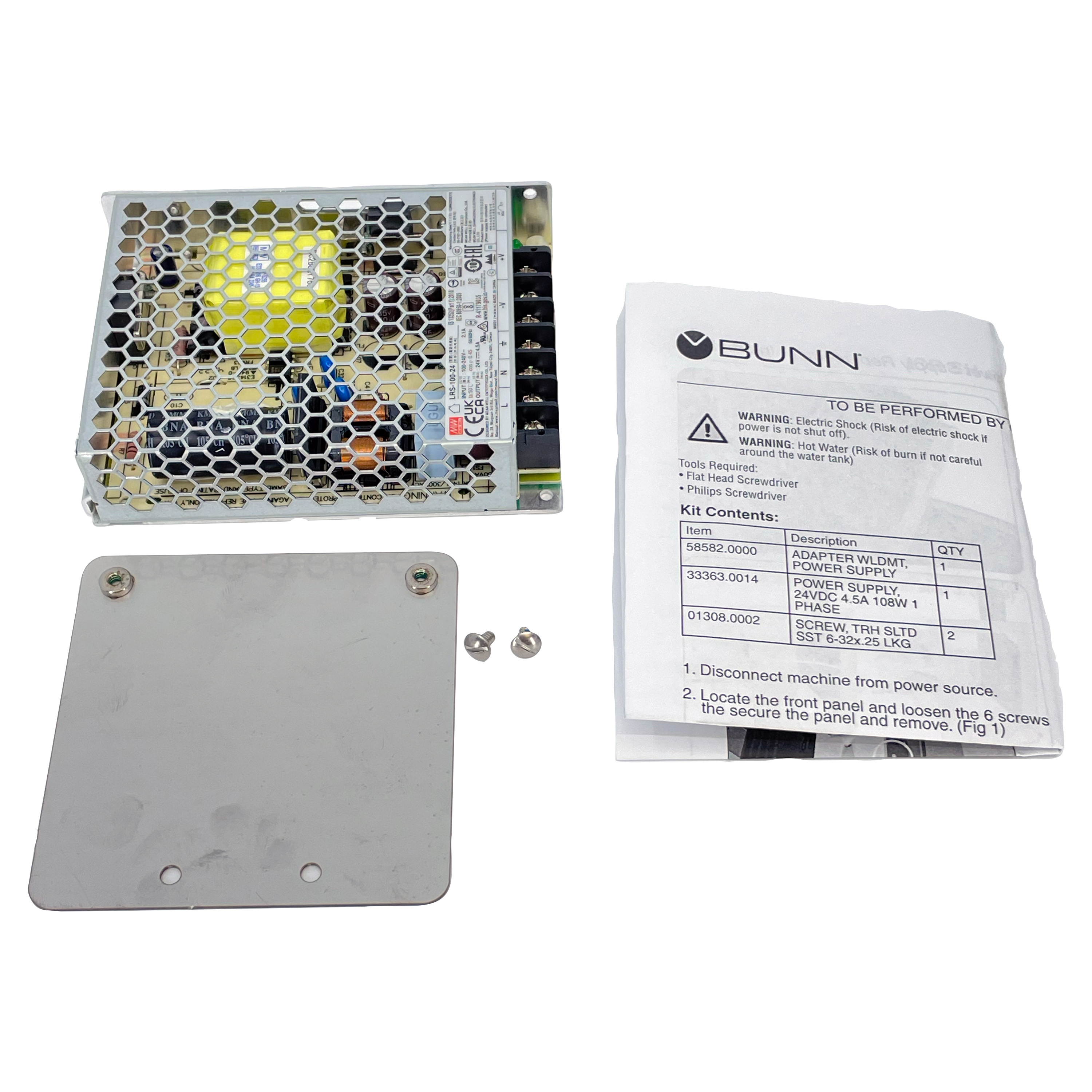 KIT, PWR SUPPLY 24VDC 4.5A 108W 1 PHASE - Electric/Electronic - BUNN ...