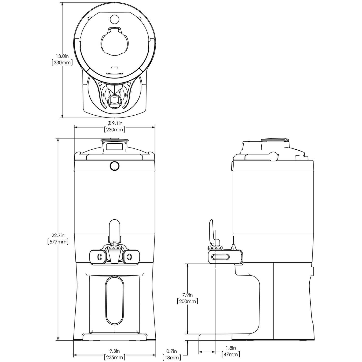 1.5Gal(5.7L) TF Server -with Base- Digital Sight Gauge, GEN3 - Serving ...
