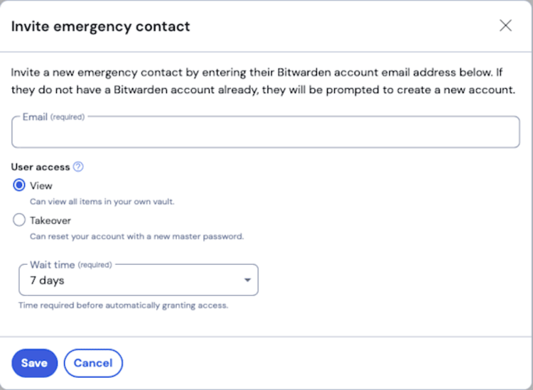 Emergency Access | Bitwarden