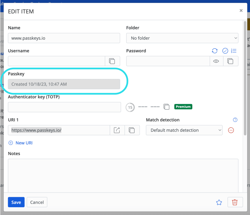 Storing Passkeys | Bitwarden Help Center