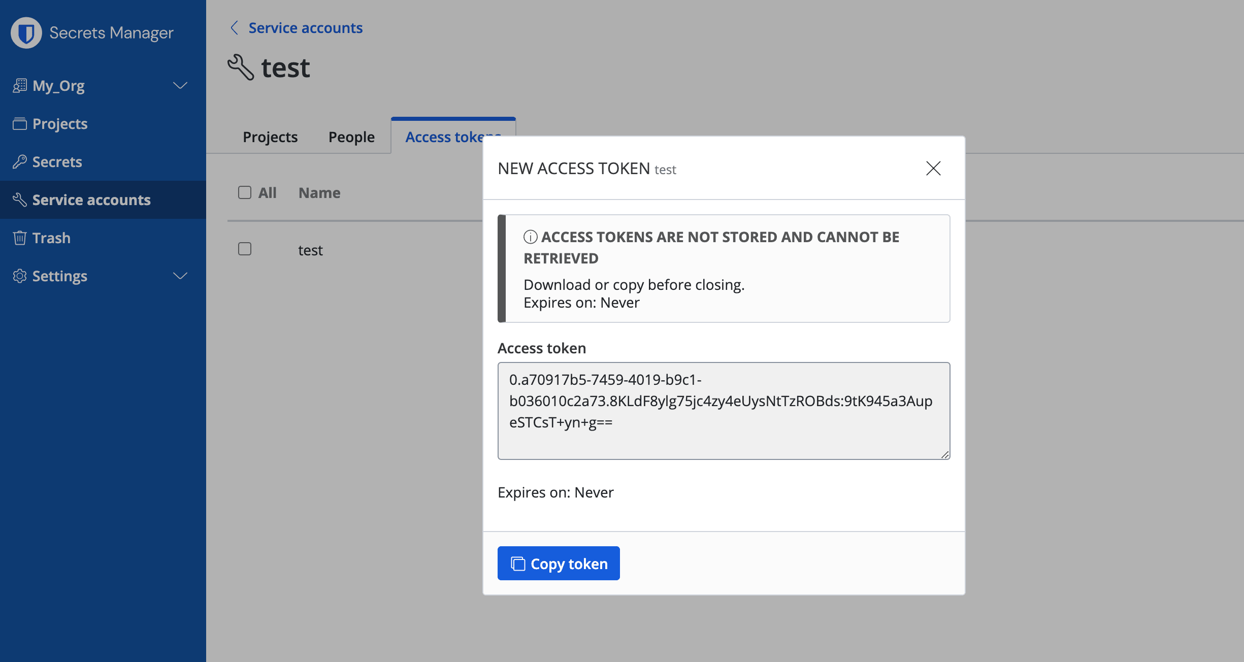 Access Tokens | Bitwarden Help Center