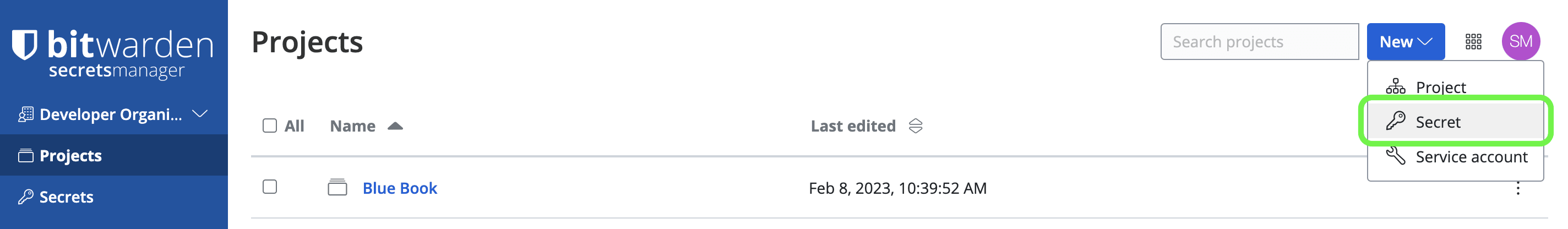 Secrets Manager Quick Start | Bitwarden Help Center