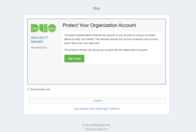 Two-step Login via Duo | Bitwarden Help Center