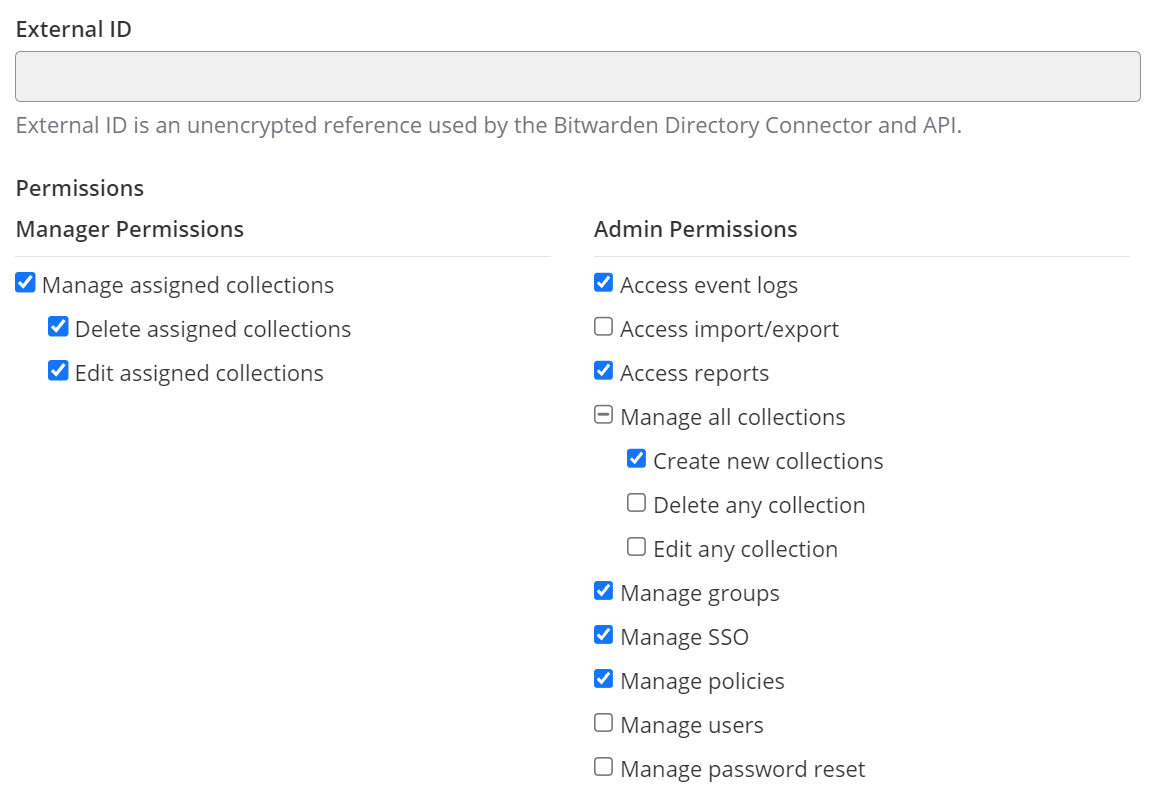 Setting up administrative accounts with lesser privileges | Bitwarden ...