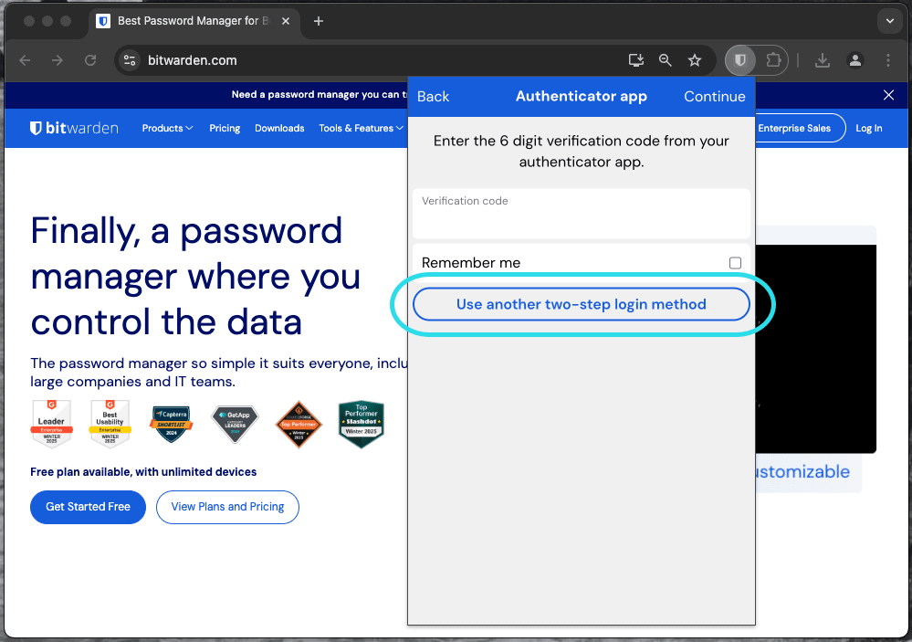Two-step Login Methods | Bitwarden