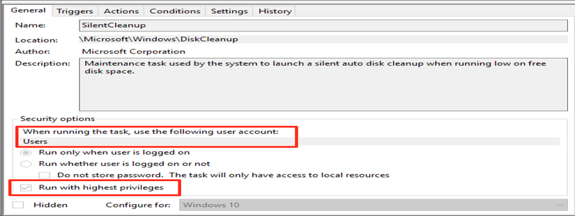 Bypassing UAC on Windows 10 using Disk Cleanup
