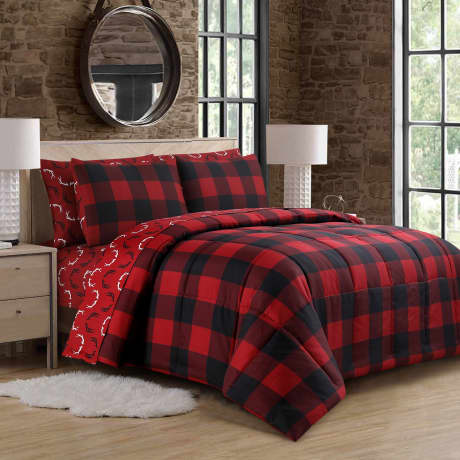 Buffalo check bed in a bag store
