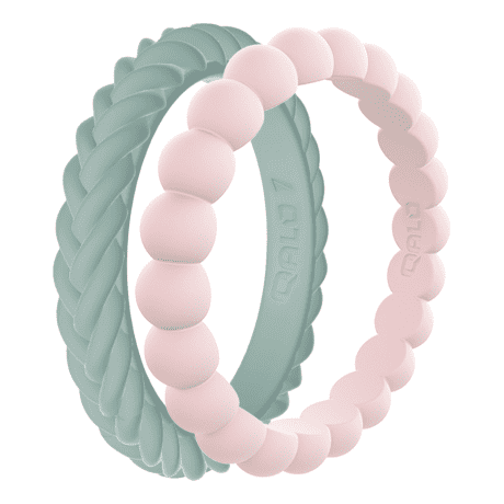 QALO Women's Taking Aim Sage/Pink Stackable Silicone Ring Set | Cabela's Canada