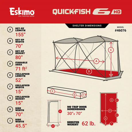 Eskimo® QuickFish 6HD Ice Shelter | Cabela's Canada